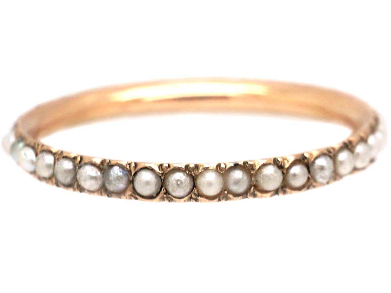 Narrow Georgian Eternity Ring set with Natural Split Pearls (481U ...