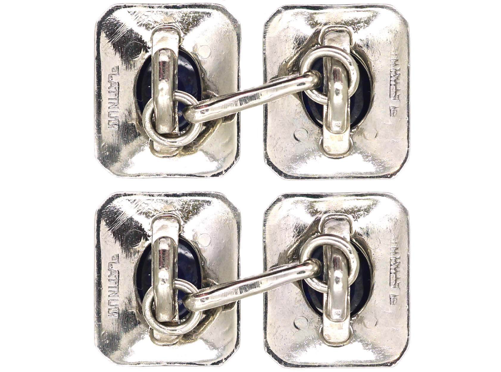 Art Deco Platinum Cufflinks set with Cabochon Sapphires (510U) | The ...