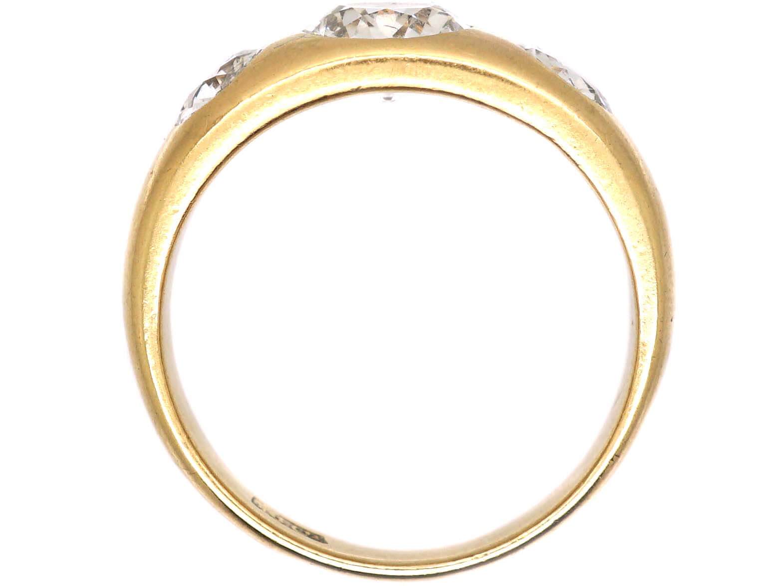 Victorian 18ct Gold Three Stone Diamond Rub Over Set Ring (522U) | The ...