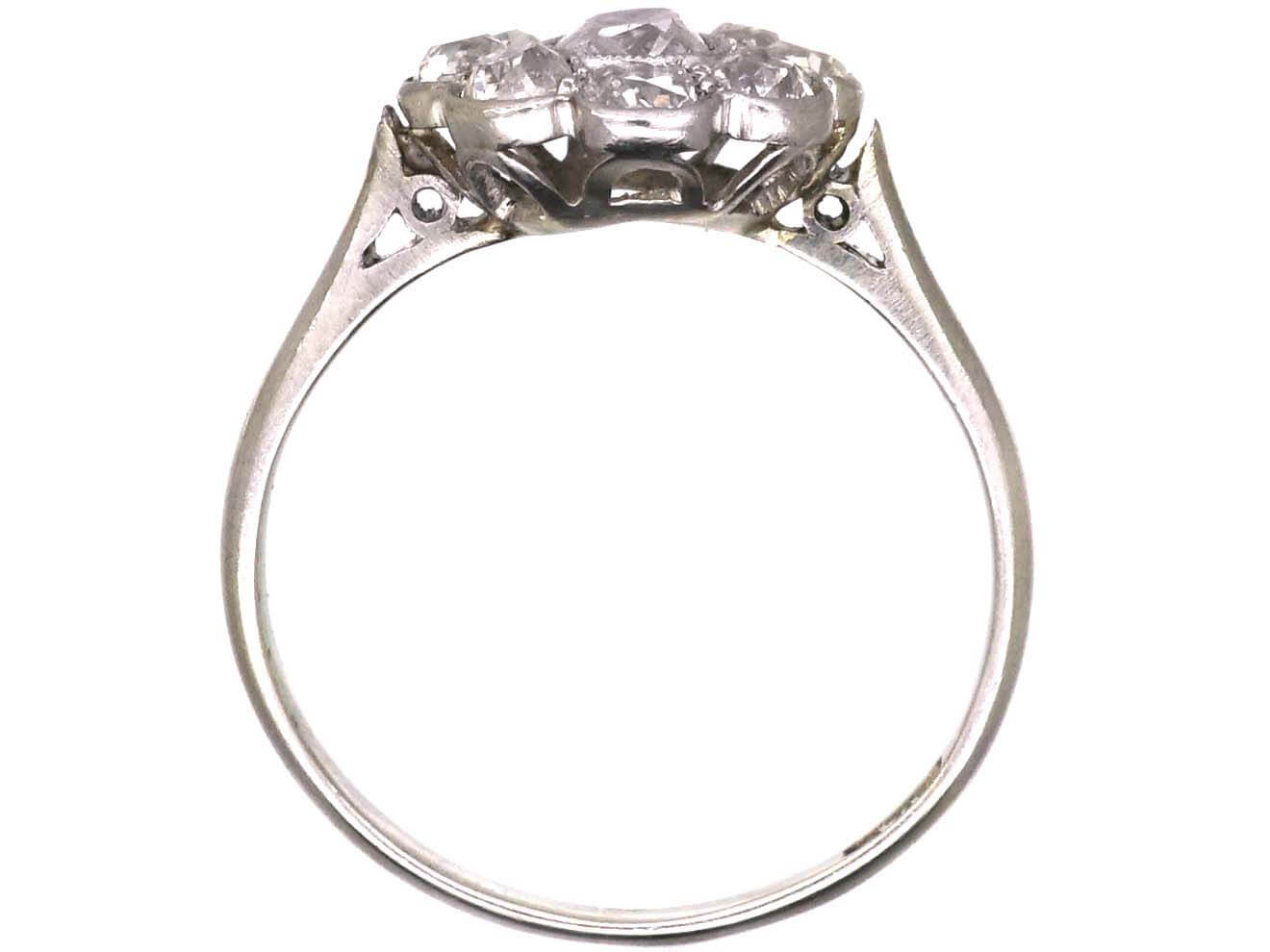 Edwardian Platinum, Diamond Daisy Cluster Ring (525U) | The Antique ...
