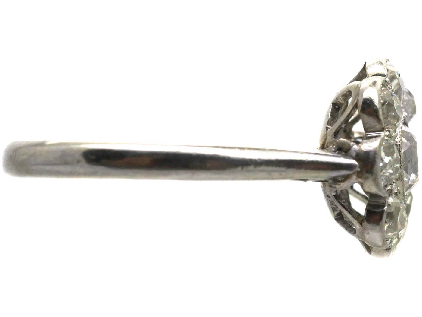 Edwardian Platinum, Diamond Daisy Cluster Ring (525U) | The Antique ...