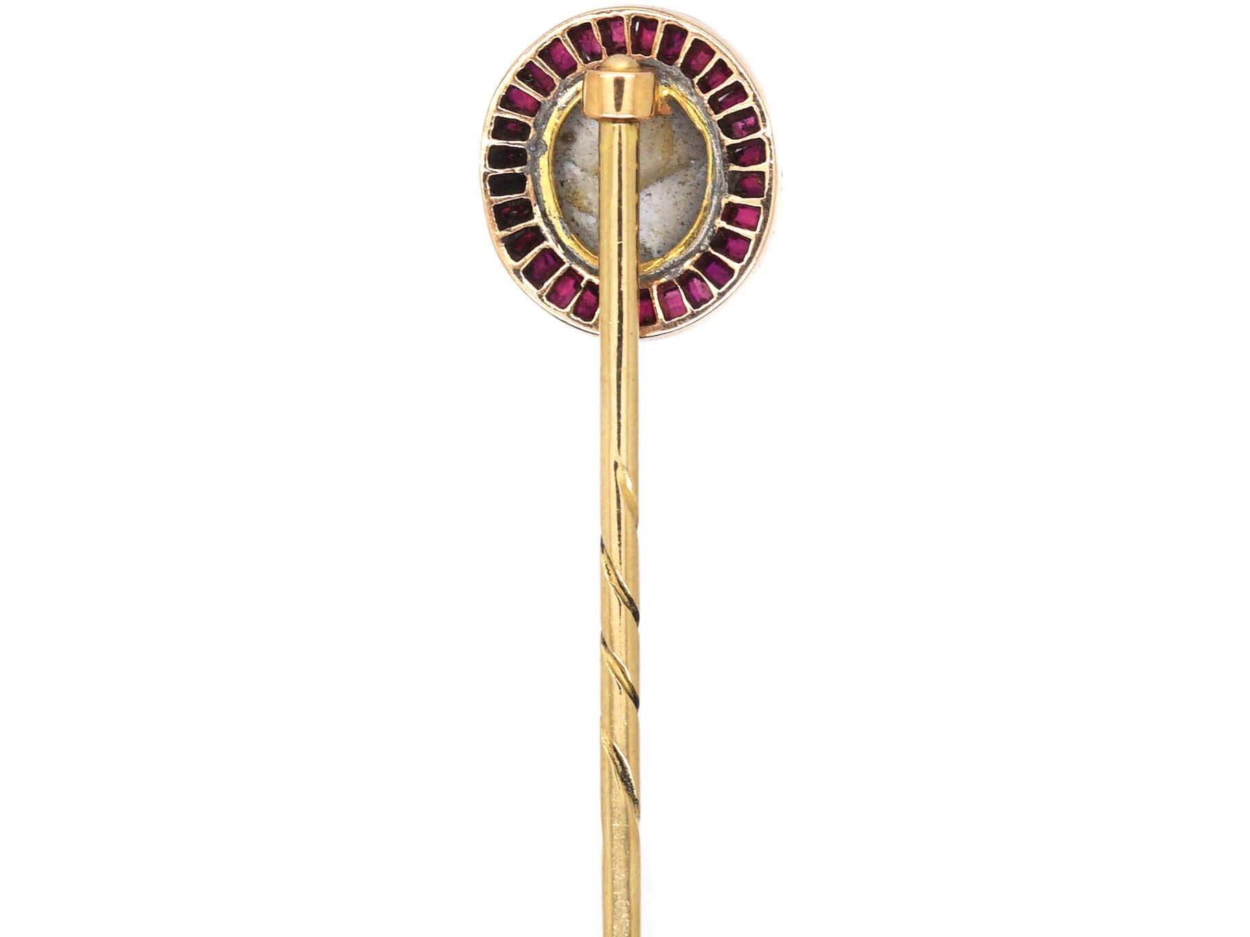 Early 20th Century 18ct Gold, Cabochon Star Sapphire & Ruby Tie Pin ...