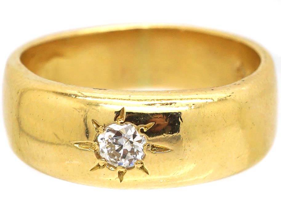 18ct Gold Millenium Diamond Set Gypsy Ring (564U) | The Antique ...