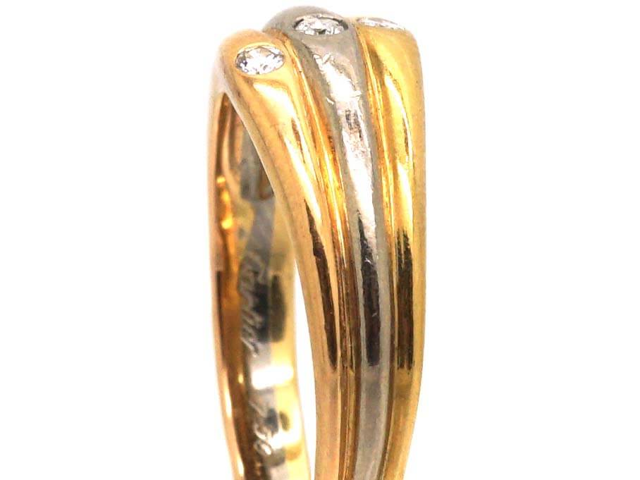 18ct Gold Three Colour Gold Ring set with Diamonds by Cartier (615U ...