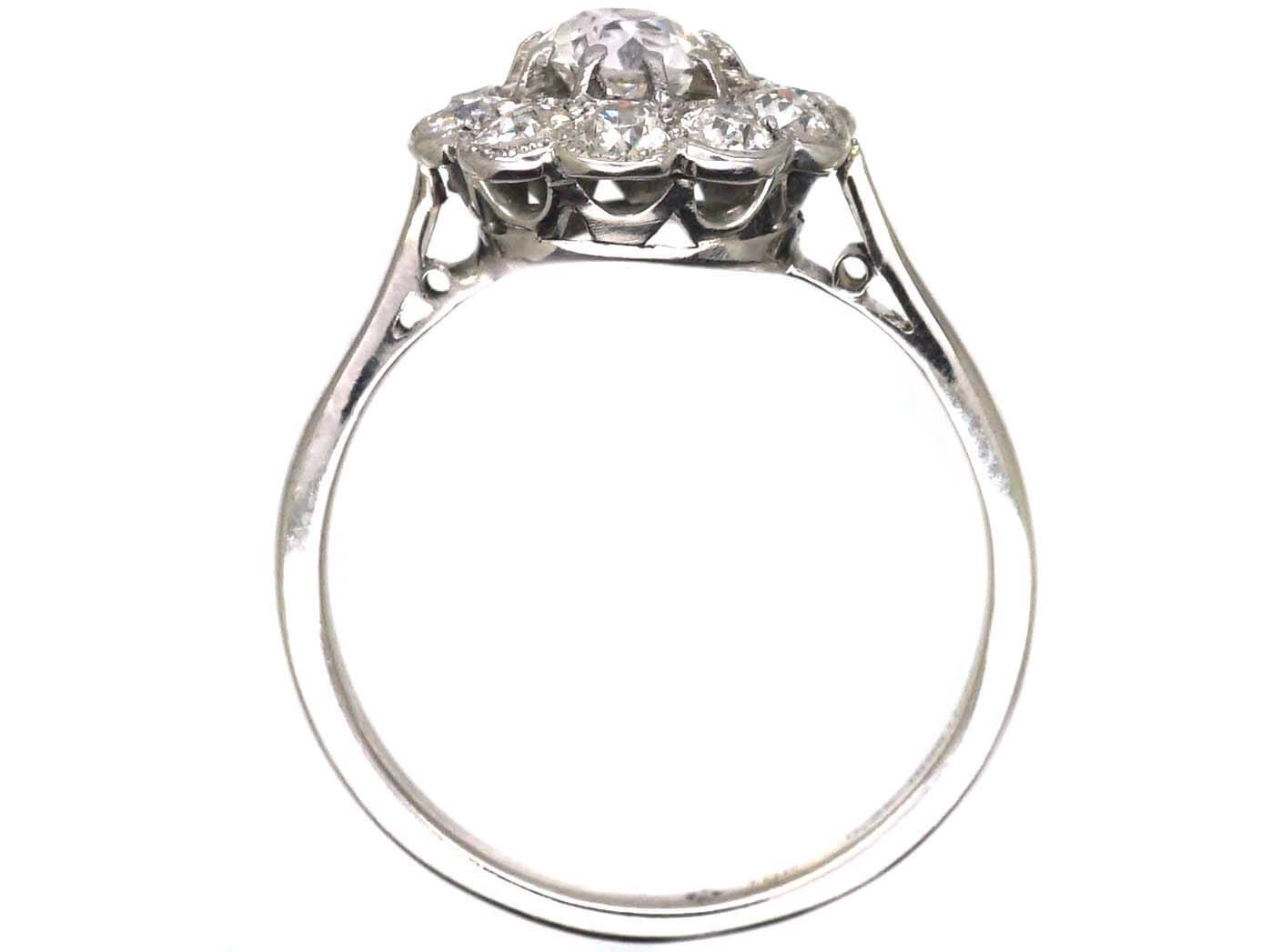 Edwardian Platinum & Diamond Daisy Cluster Ring (763U) | The Antique ...