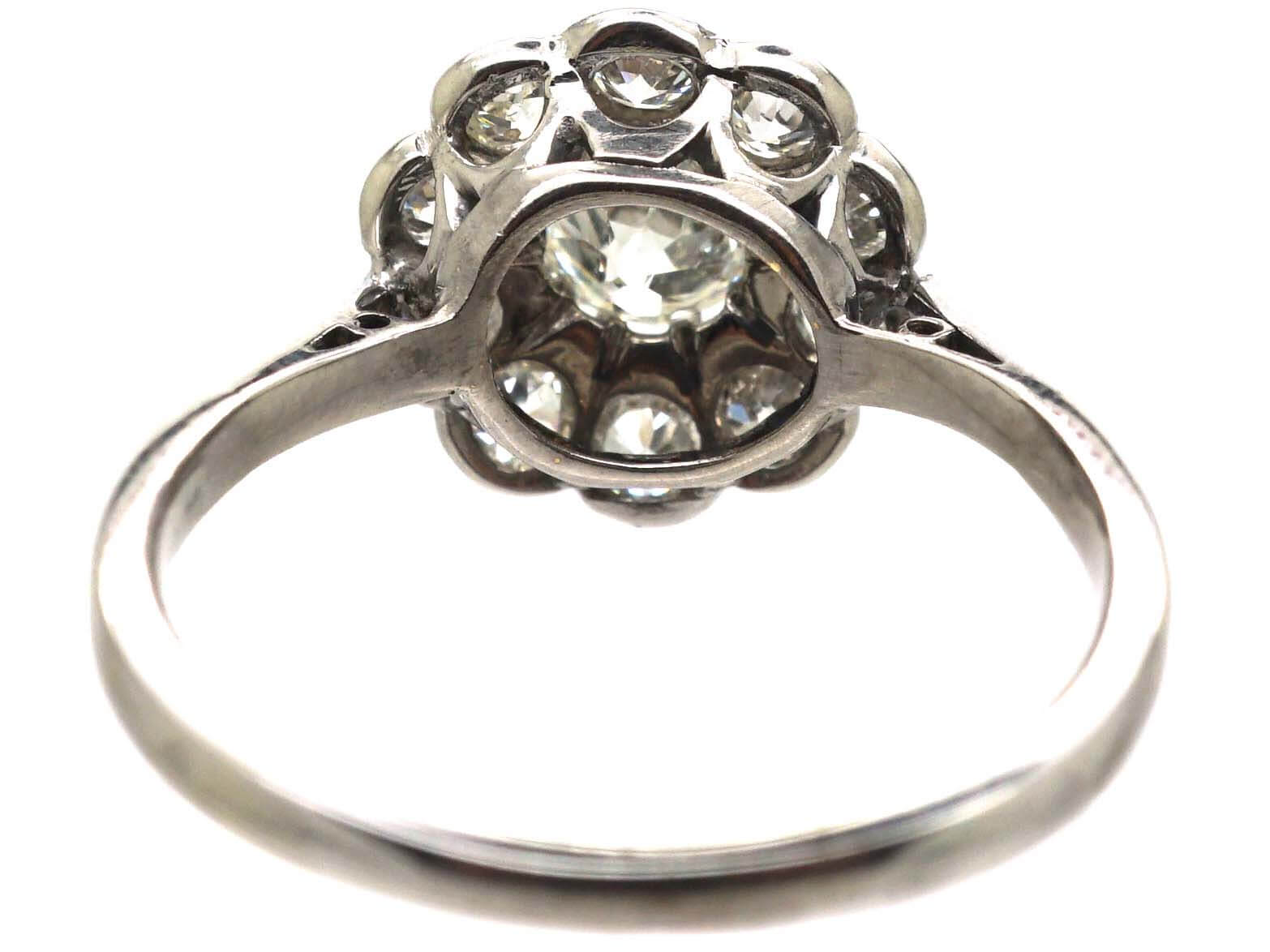 Edwardian Platinum & Diamond Daisy Cluster Ring (763U) | The Antique ...