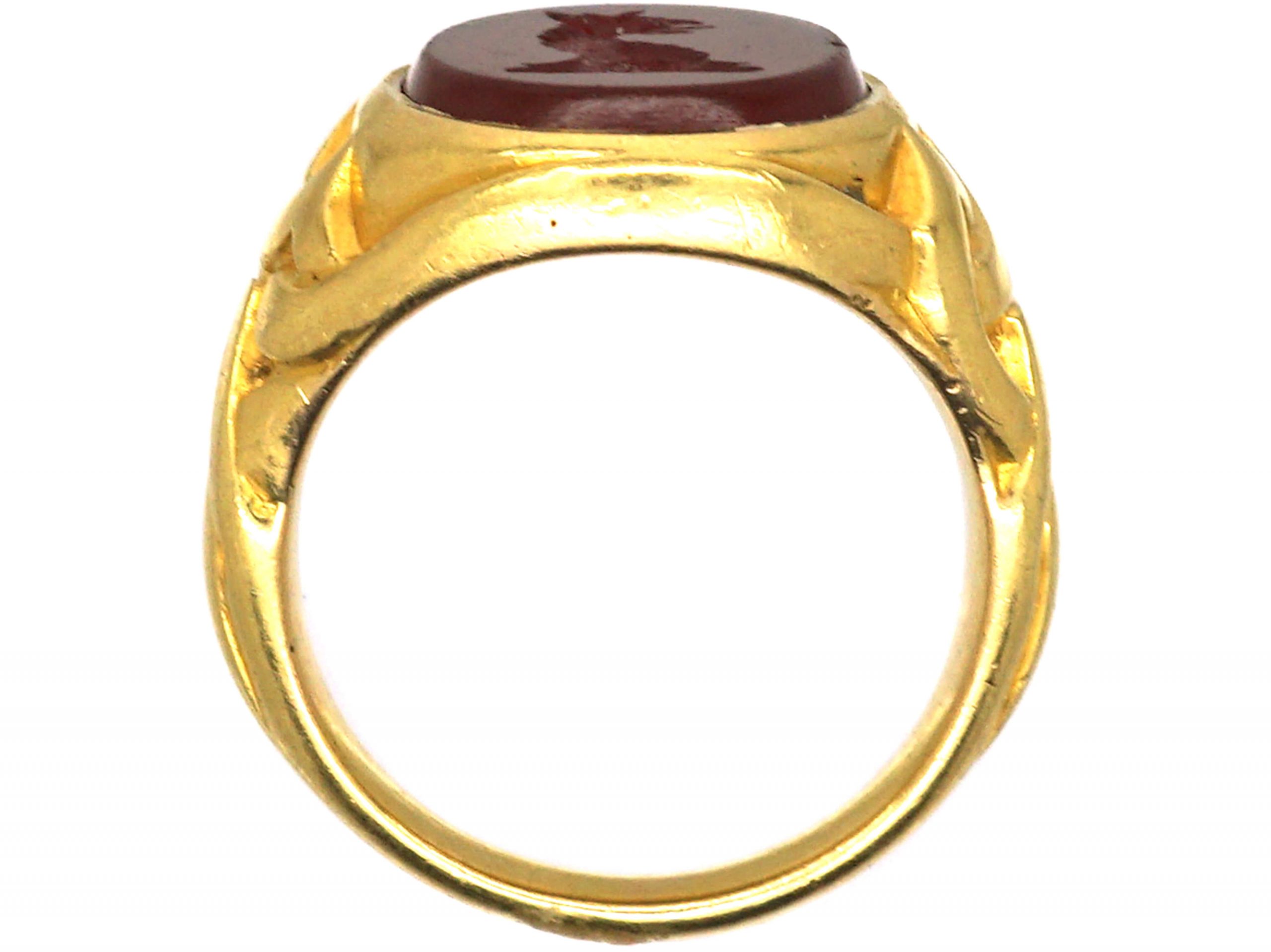 Victorian 18ct Gold Signet Ring with Intaglio of a Griffin (757U) | The ...