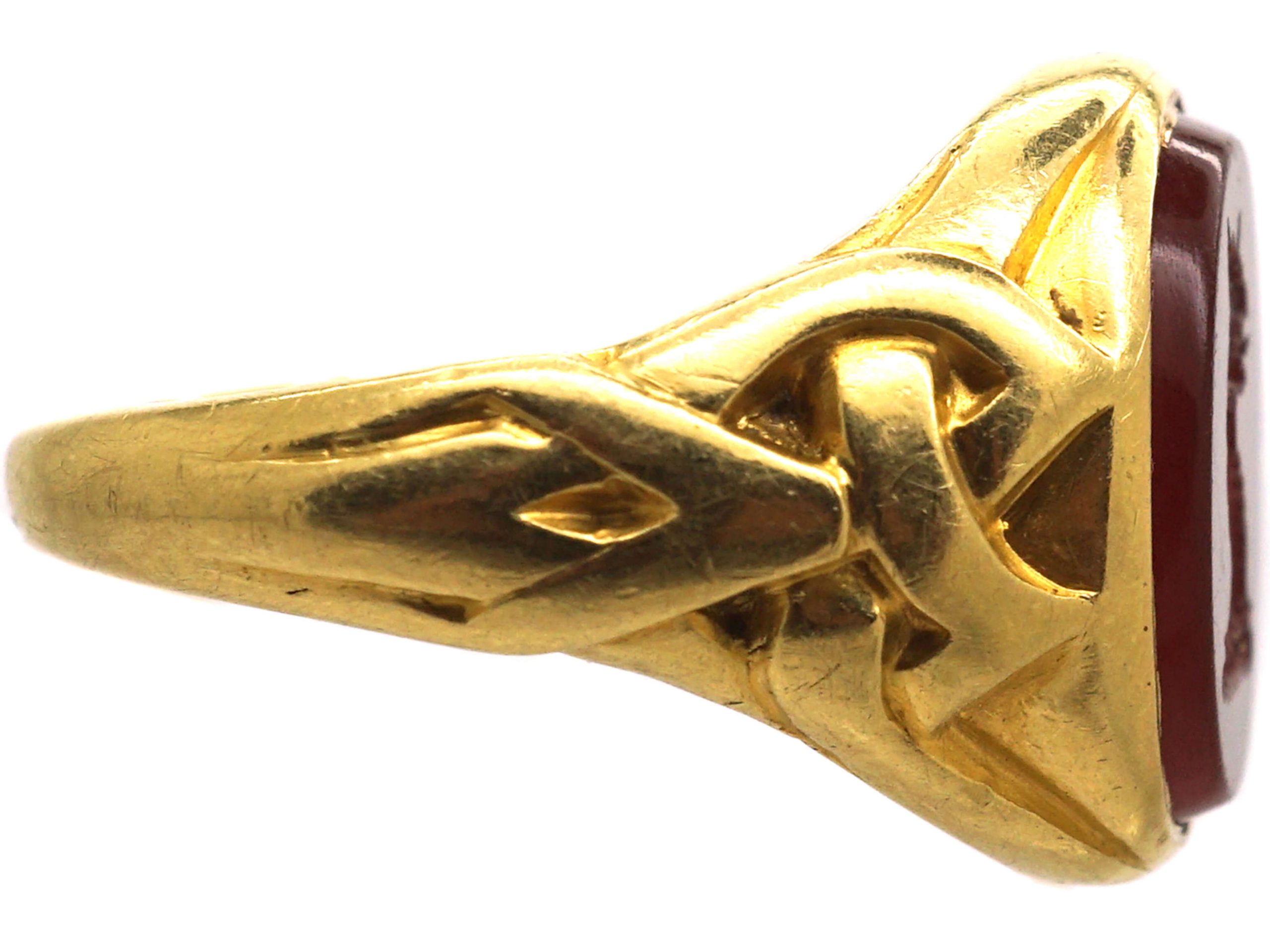 Victorian 18ct Gold Signet Ring with Intaglio of a Griffin (757U) | The ...