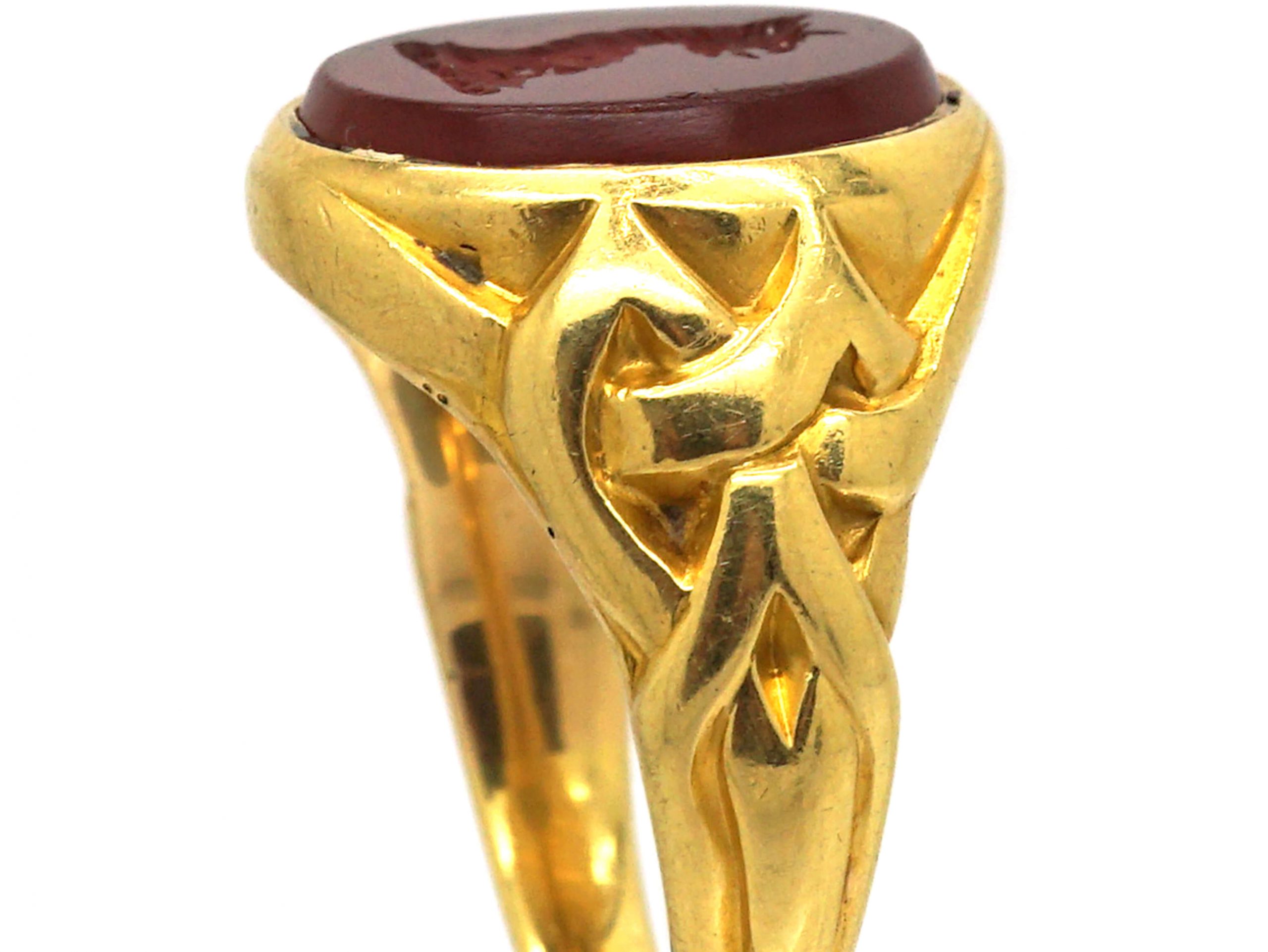 Victorian 18ct Gold Signet Ring with Intaglio of a Griffin (757U) | The ...