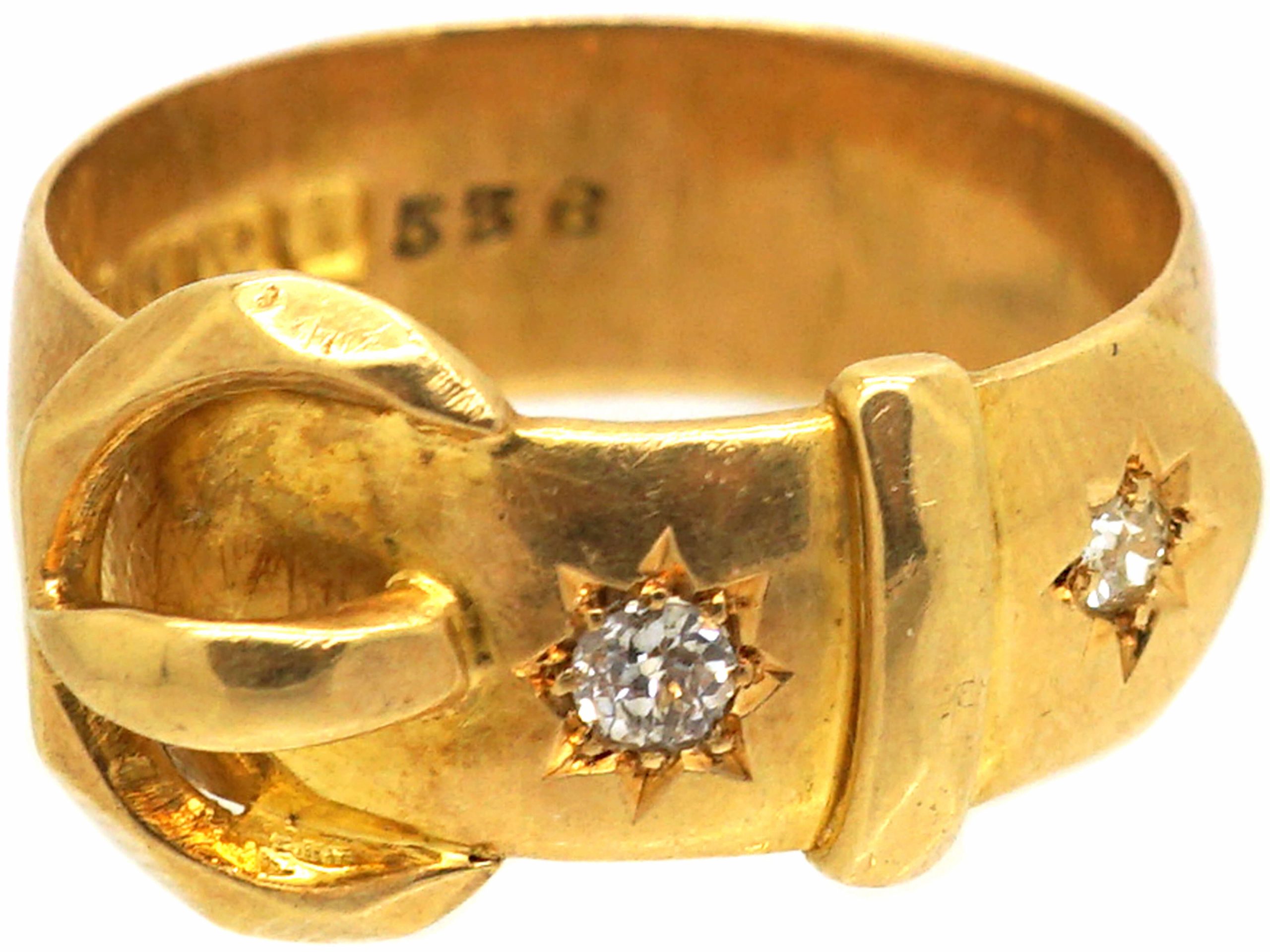 Early 20th Century 18ct Gold Buckle Ring set with Diamonds (885U) | The ...