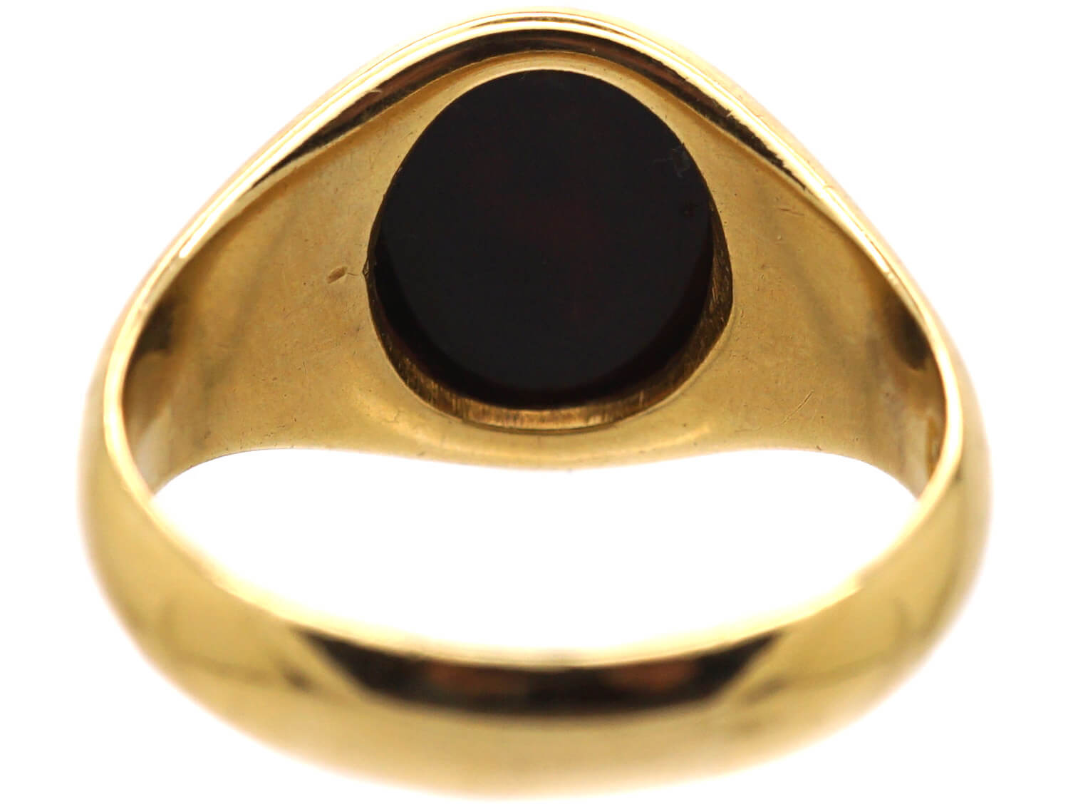 Edwardian 18ct Gold Signet Ring with Onyx Intaglio of a Dog (867U ...