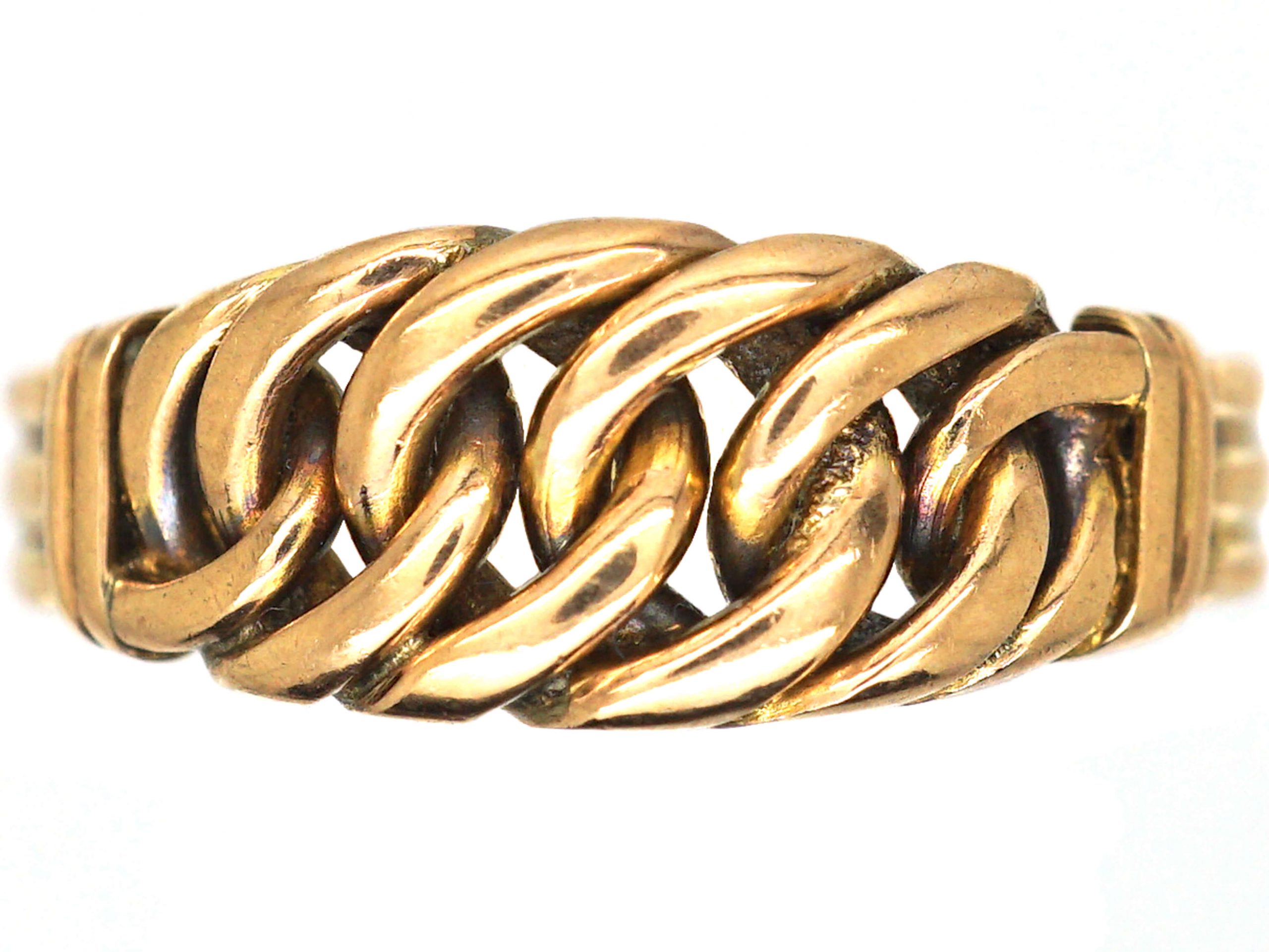 Victorian 9ct Gold Curb Link Ring (897U) | The Antique Jewellery Company