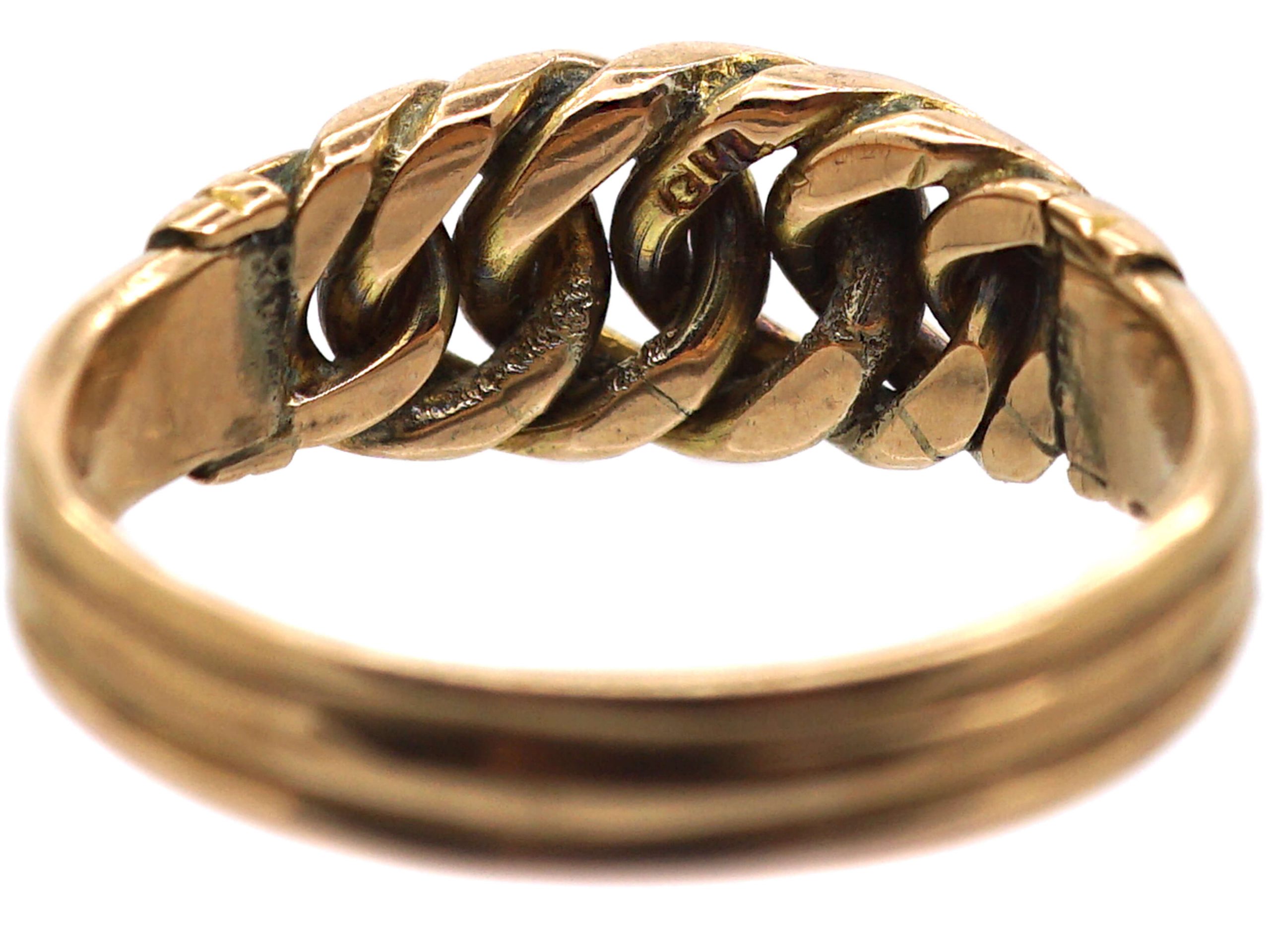 Victorian 9ct Gold Curb Link Ring (897U) | The Antique Jewellery Company