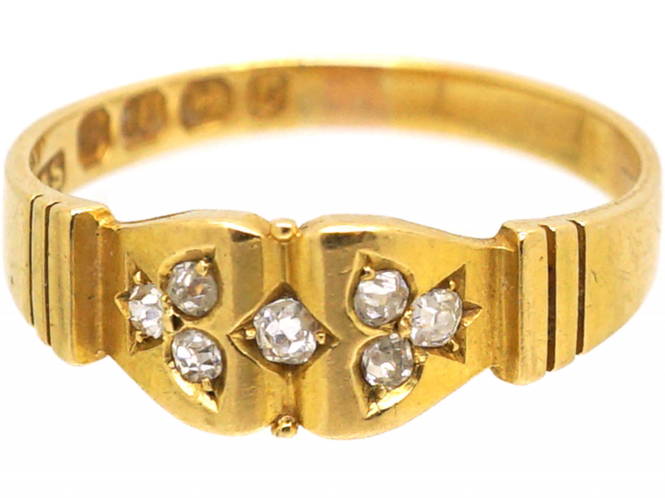 Victorian 18ct Gold & Diamond Trefoil Ring (798U) | The Antique ...