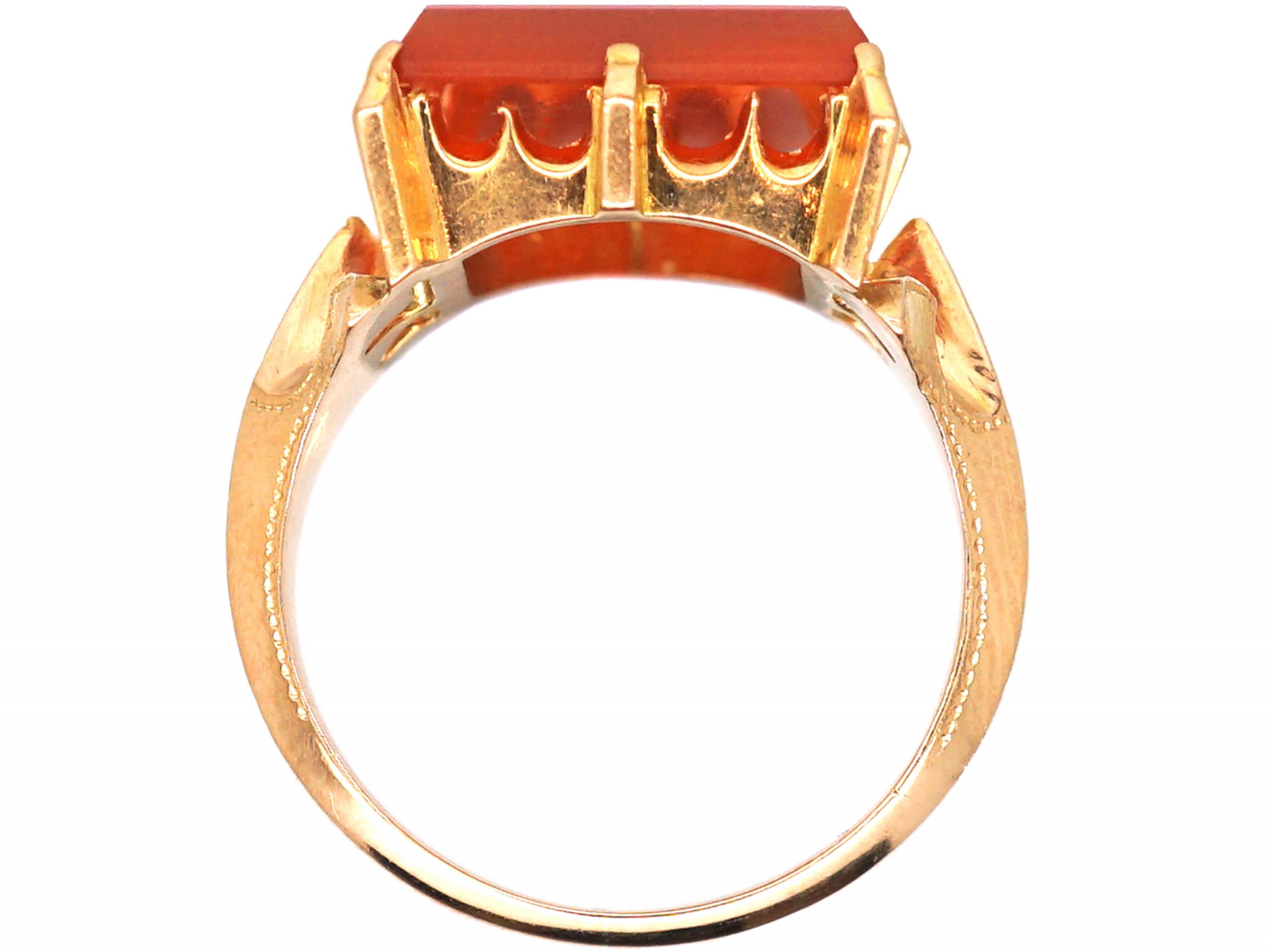 Victorian 15ct Gold Signet Ring with Shield Motif set with a Carnelian ...