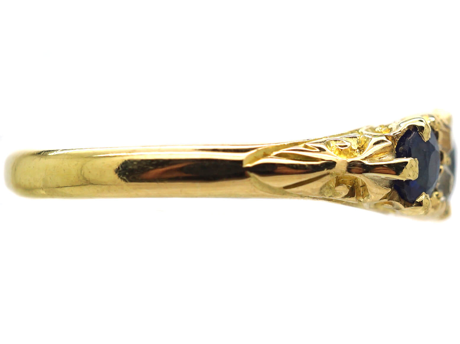 Victorian 18ct Gold, Sapphire & Diamond Three Stone Ring (455U) | The ...