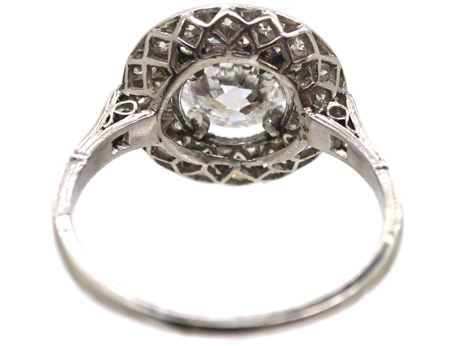 Early 20th Century Platinum, Diamond Cluster Ring with Large Centre ...