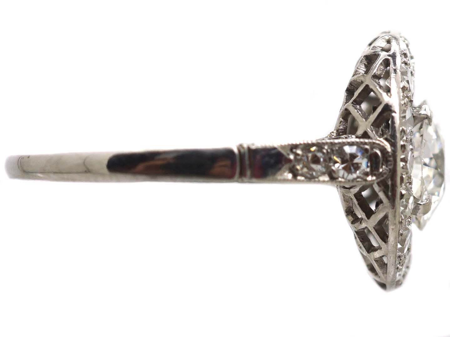 Early 20th Century Platinum, Diamond Cluster Ring with Large Centre ...