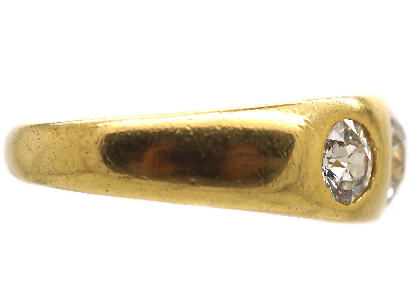 Victorian Three Stone Diamond Rub Over Set Ring (708U) | The Antique ...