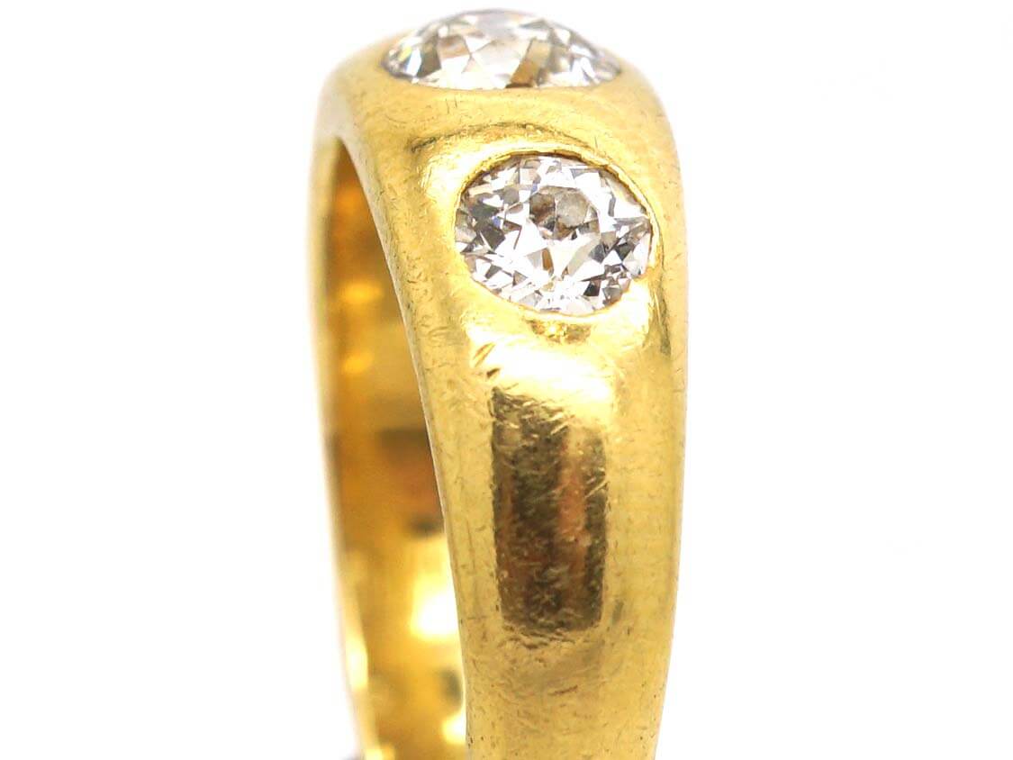 Victorian Three Stone Diamond Rub Over Set Ring (708U) | The Antique ...