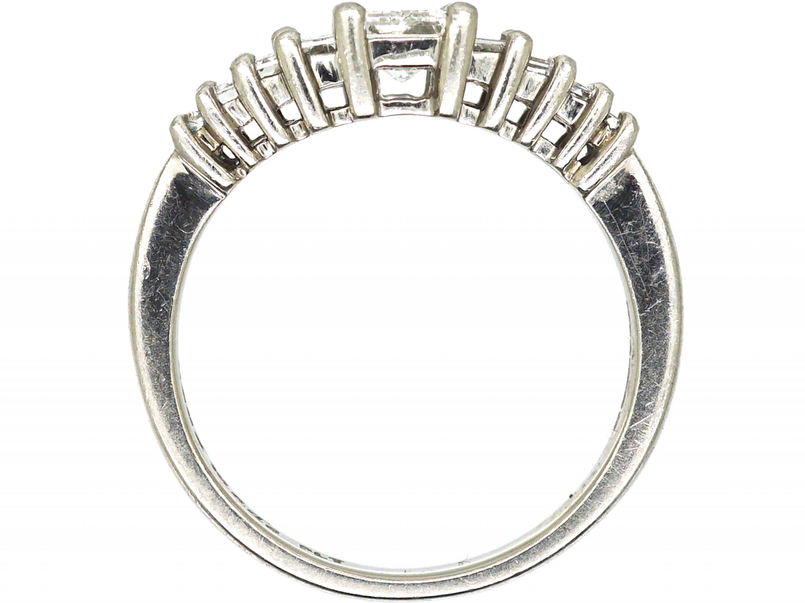 Platinum Nine Stone Baguette Diamond Ring (739U) | The Antique ...