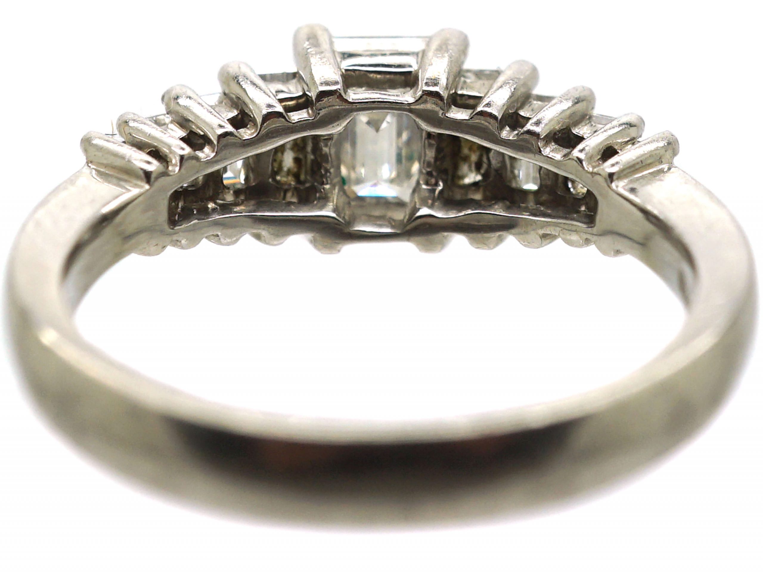 Platinum Nine Stone Baguette Diamond Ring (739U) | The Antique ...