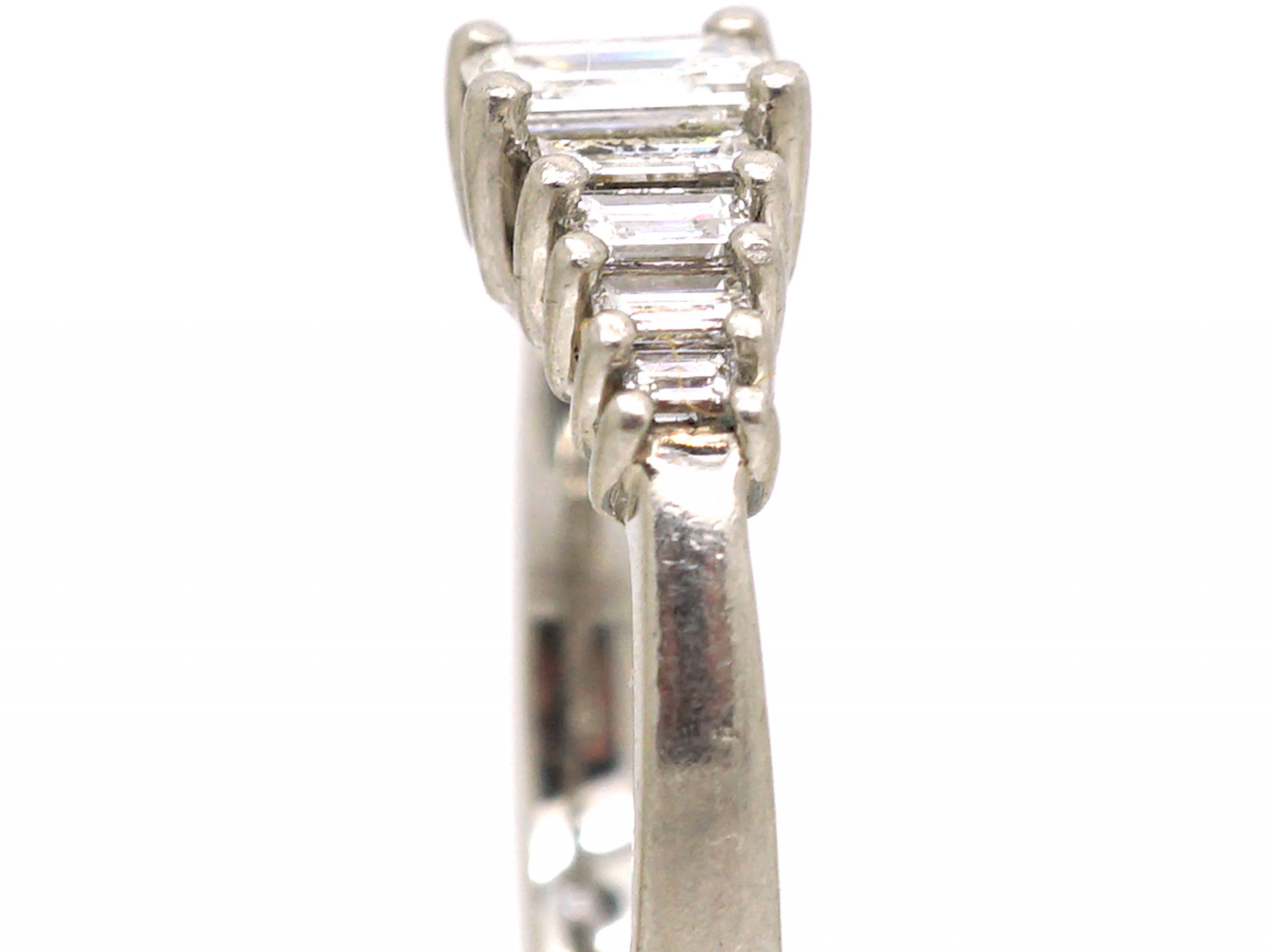 Platinum Nine Stone Baguette Diamond Ring (739U) | The Antique ...