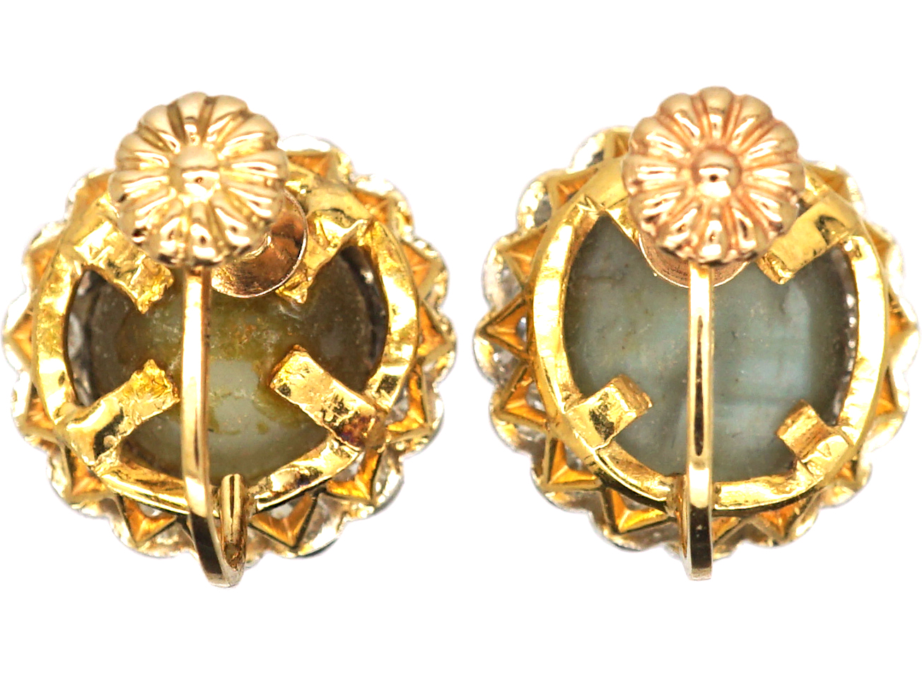 Early 20th Century 18ct Gold, Cats Eye Chrysoberyl & Diamond Cluster ...