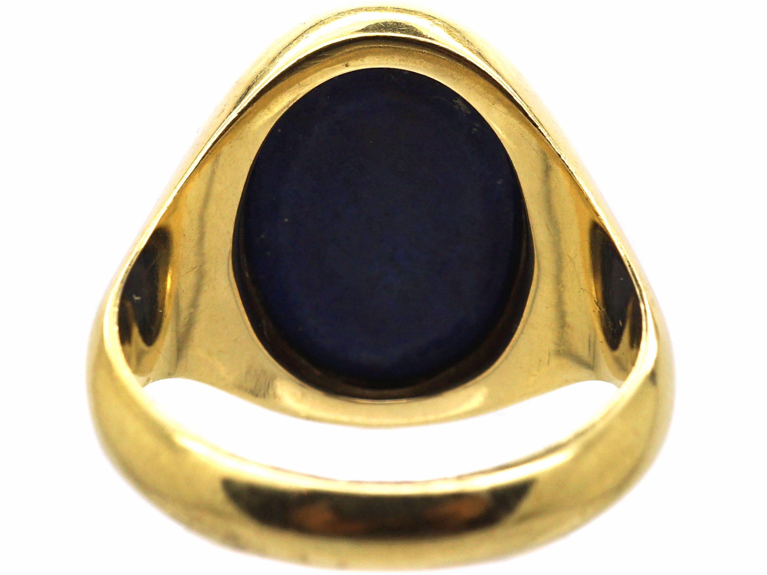 Mid 20th Century 14ct Gold Signet Ring set with Lapis Lazuli with an ...