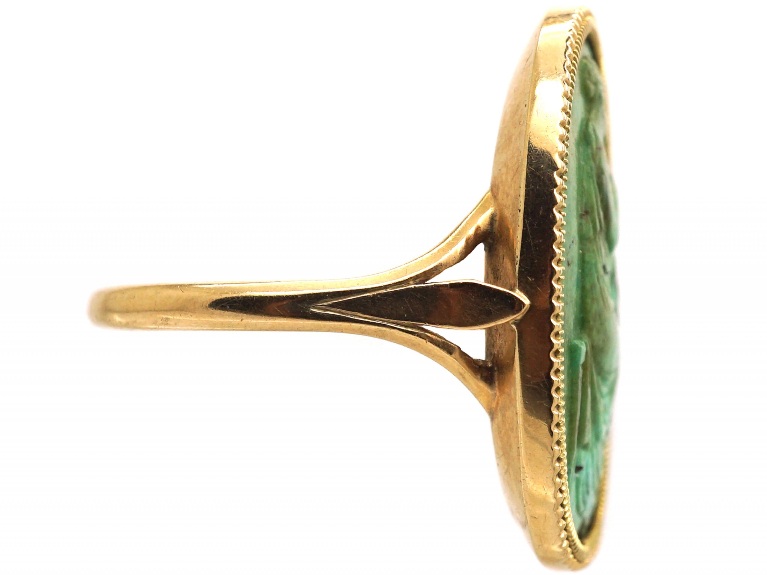 Georgian 15ct Gold, Turquoise Ring with Carved Classical Scene (186S ...