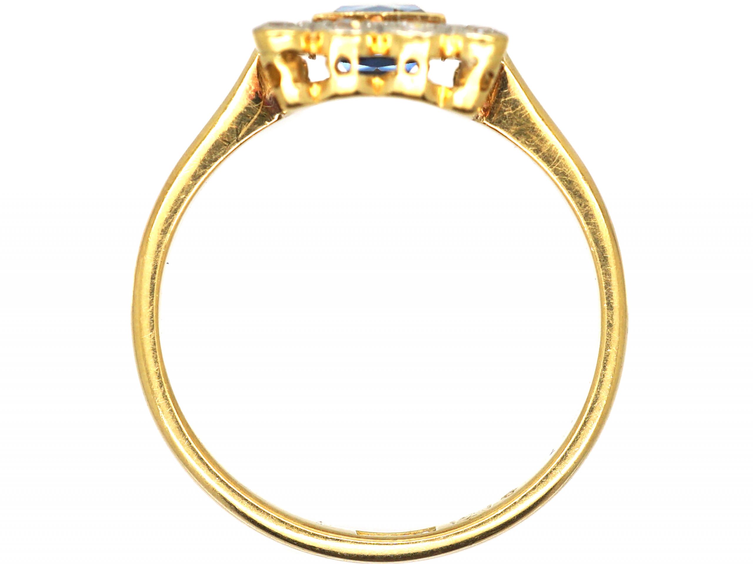 Art Deco 18ct Gold & Platinum, Square Ring set with a French Cut ...
