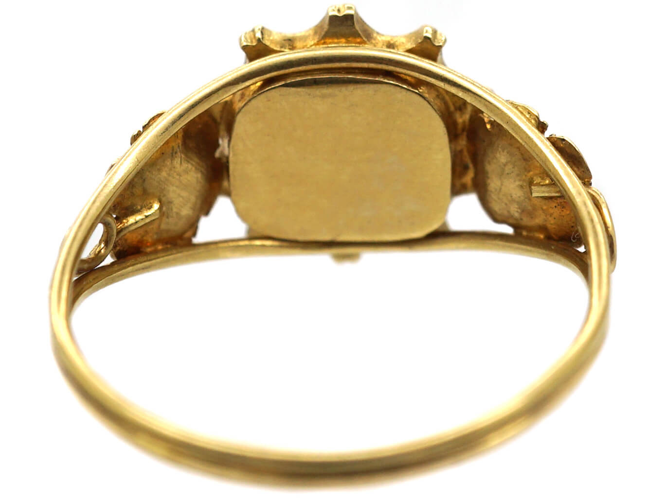 Georgian Two Colour 15ct Gold Ring set with a Ruby with Flower ...