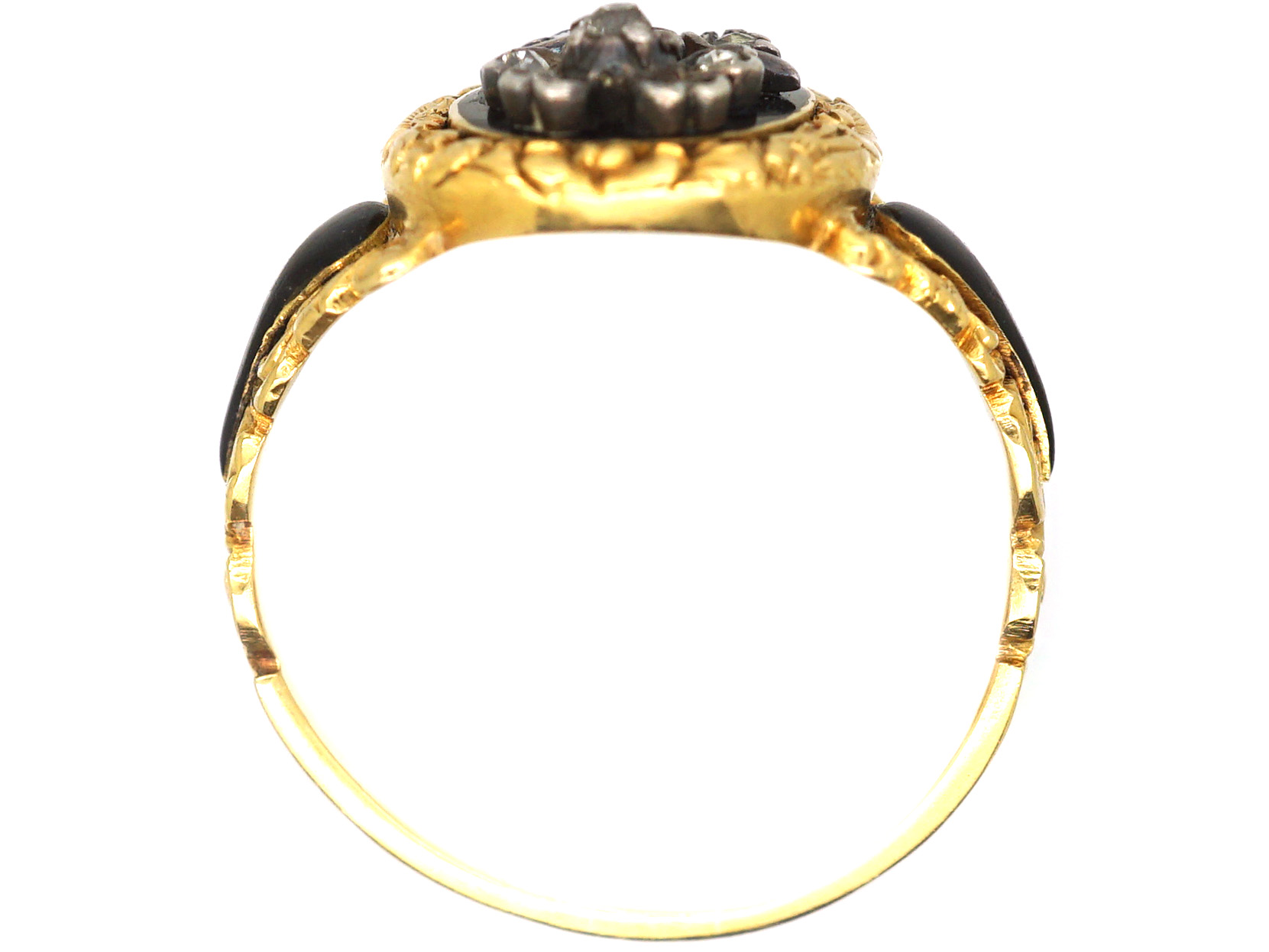 Late Georgian 18ct Gold Mourning Ring for Vice Admiral Charles Stirling ...