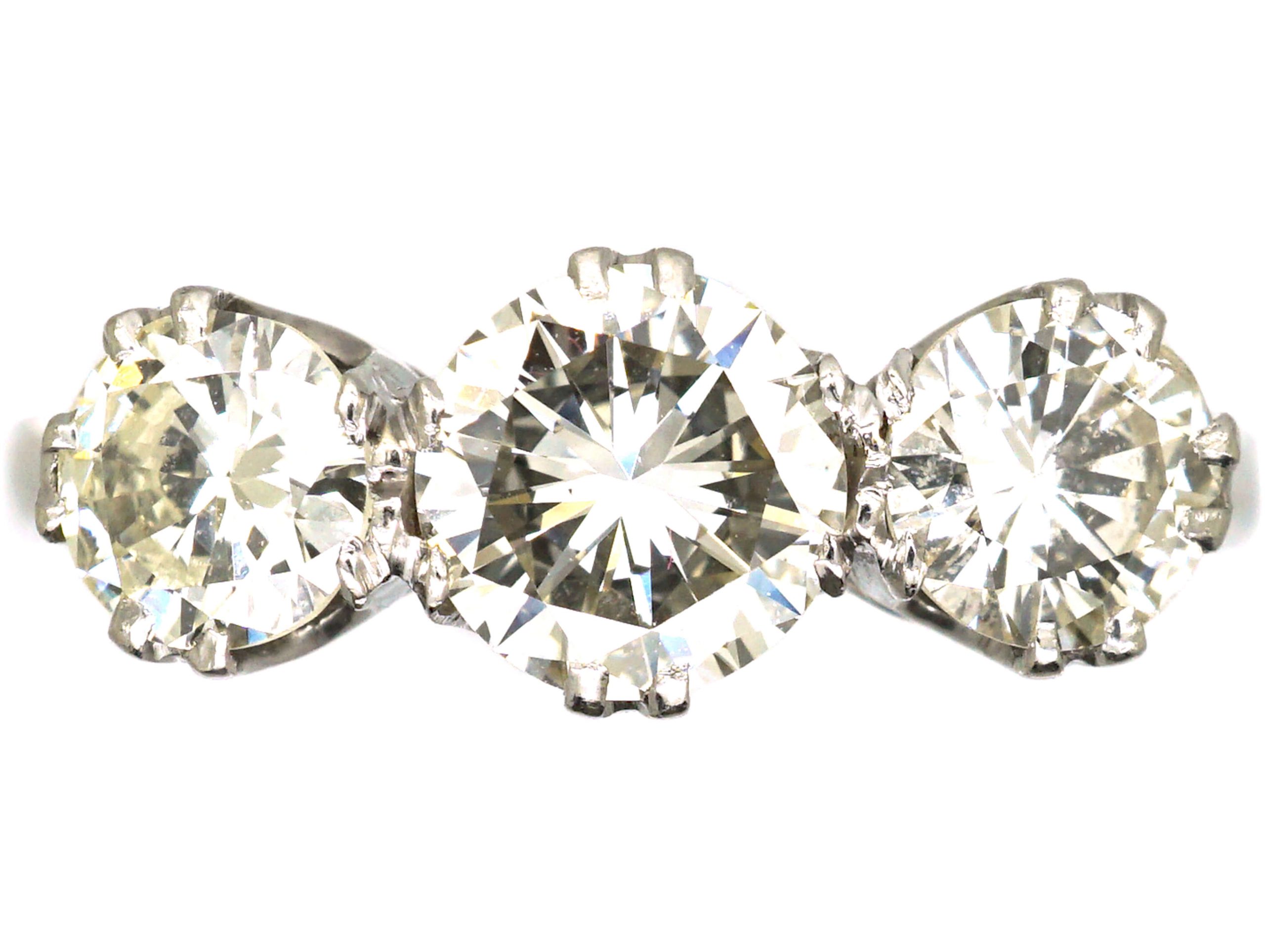Early 20th Century, Platinum Three Stone Diamond Ring (103W) | The ...