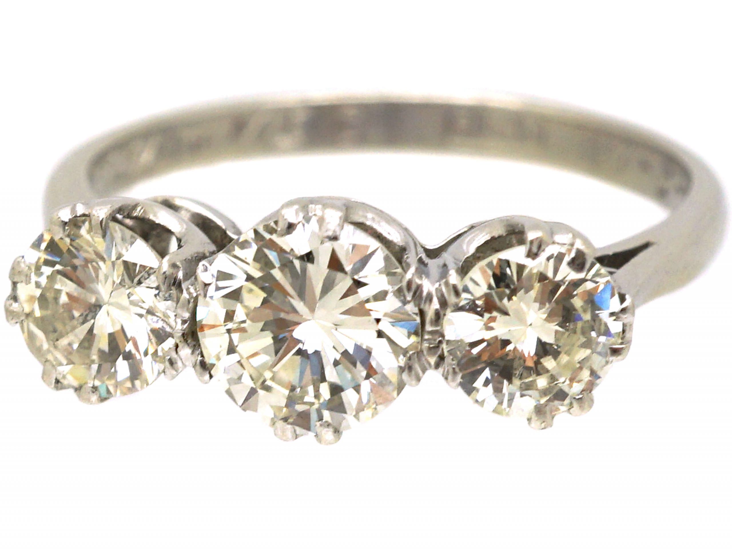 Early 20th Century, Platinum Three Stone Diamond Ring (103W) | The ...