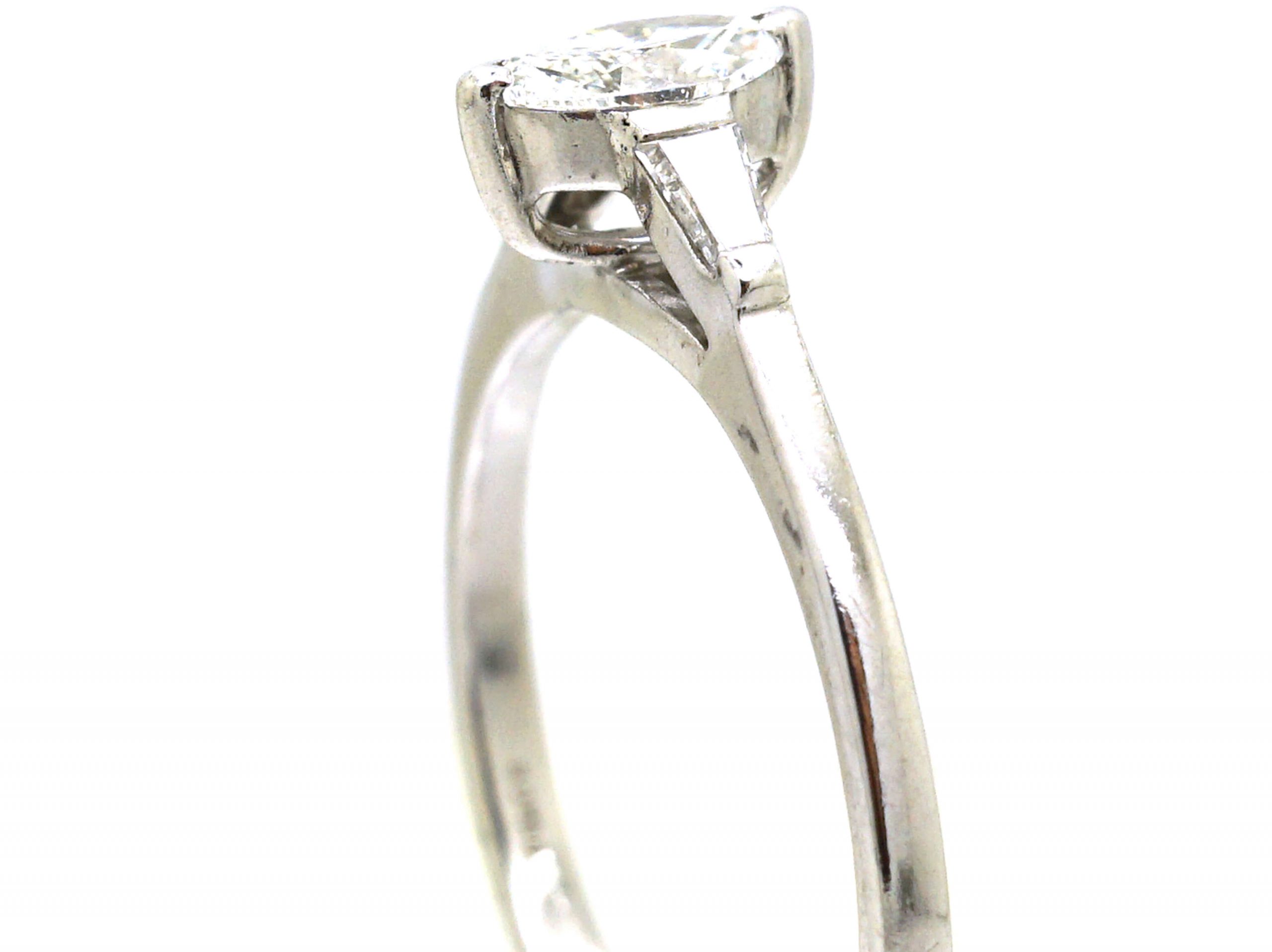 Platinum Ring set with a Marquise Diamond (625U) | The Antique ...