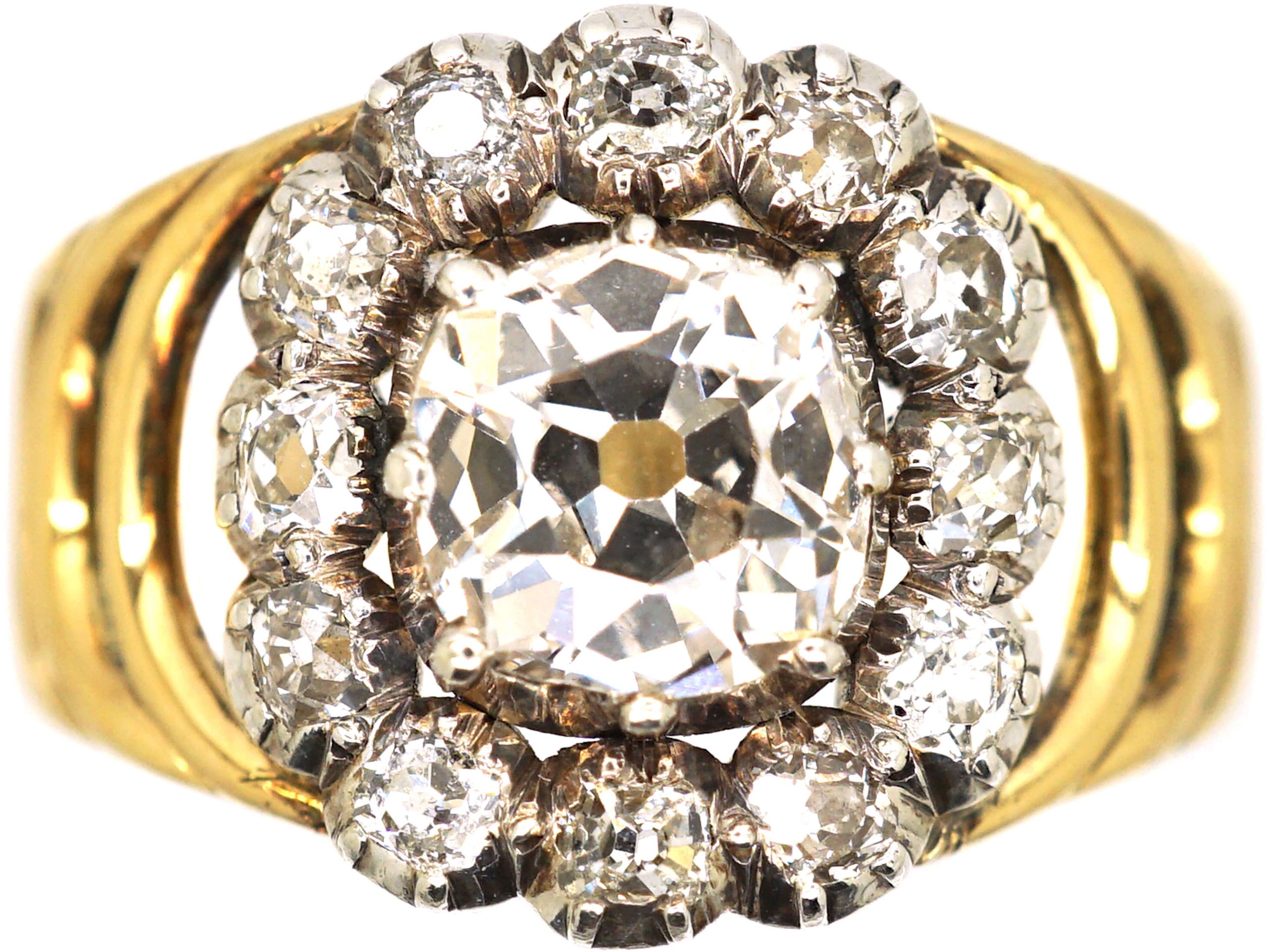 Georgian Diamond Cluster Ring (153W) | The Antique Jewellery Company