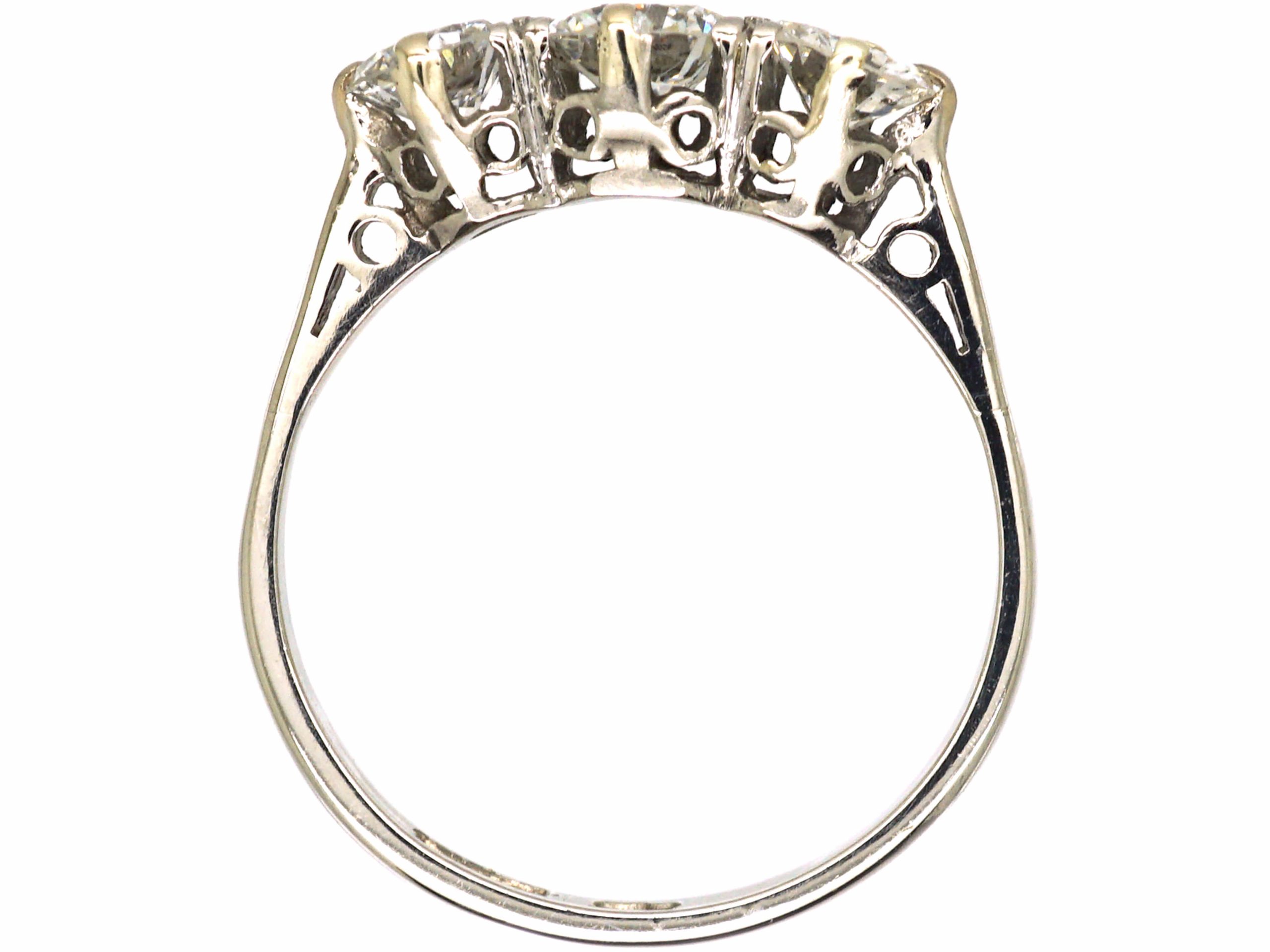 Early 20th Century Platinum, Three Stone Diamond Ring (58W) | The ...