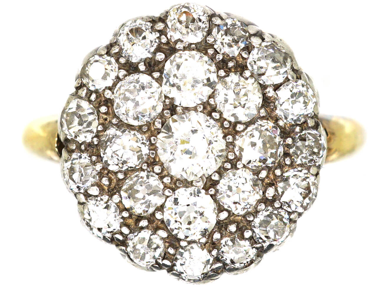 Victorian 18ct Gold Large Diamond Cluster Ring (195W) | The Antique ...