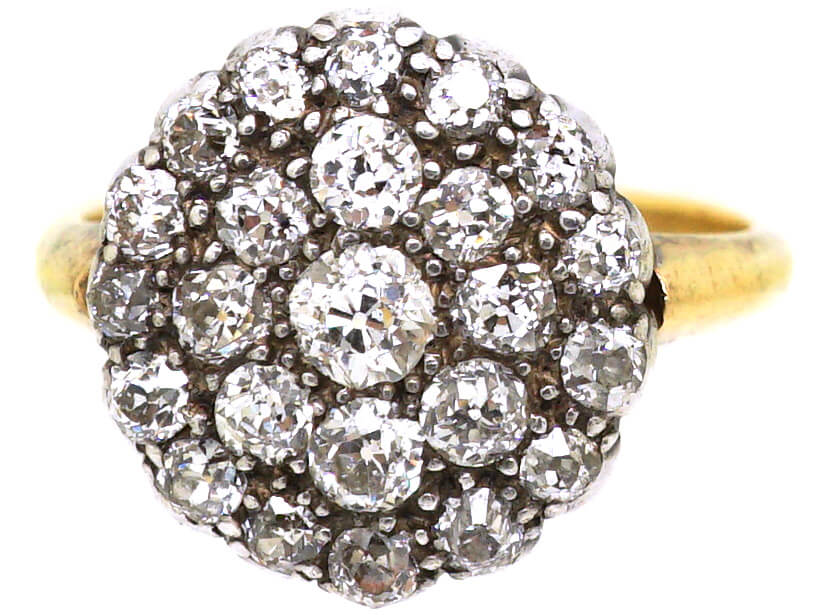 Victorian 18ct Gold Large Diamond Cluster Ring (195W) | The Antique ...