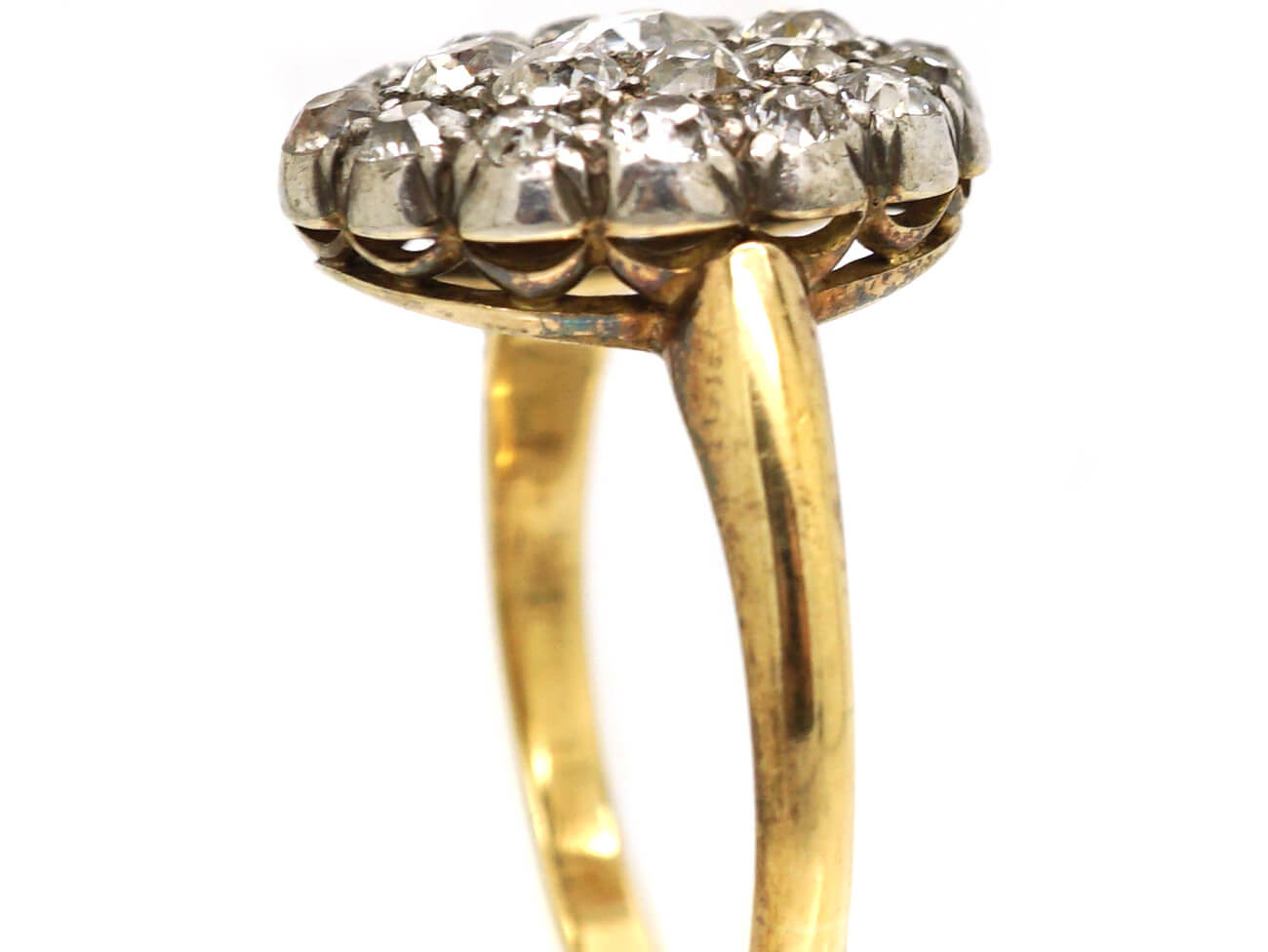 Victorian 18ct Gold Large Diamond Cluster Ring (195W) | The Antique ...