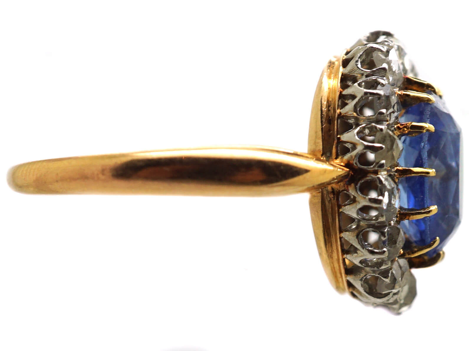 French Import Early 20th Century, 18ct Gold & Platinum, Sapphire & Rose ...