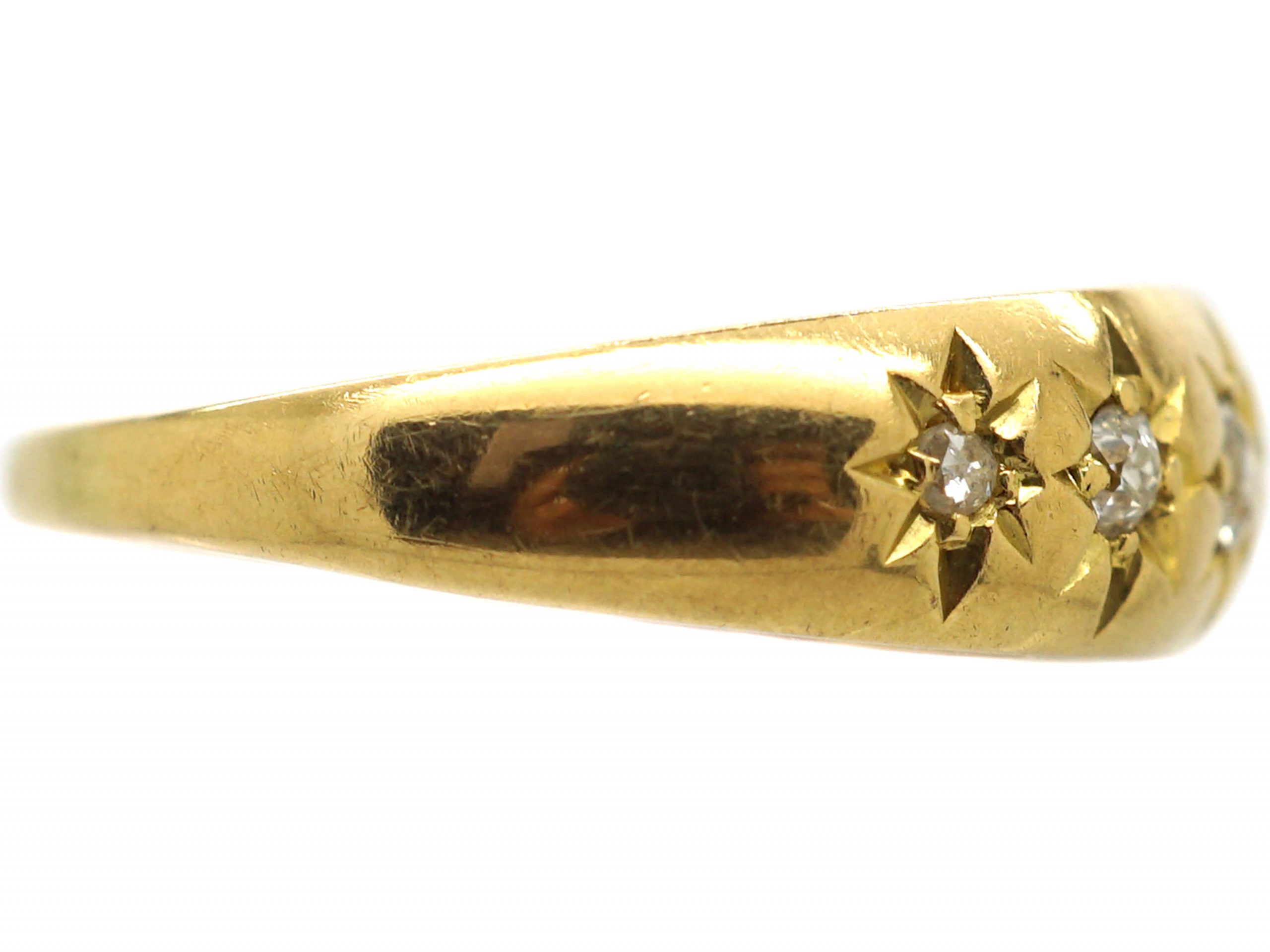 Edwardian 18ct Gold Five Stone Diamond Gypsy Ring (978U) | The Antique ...