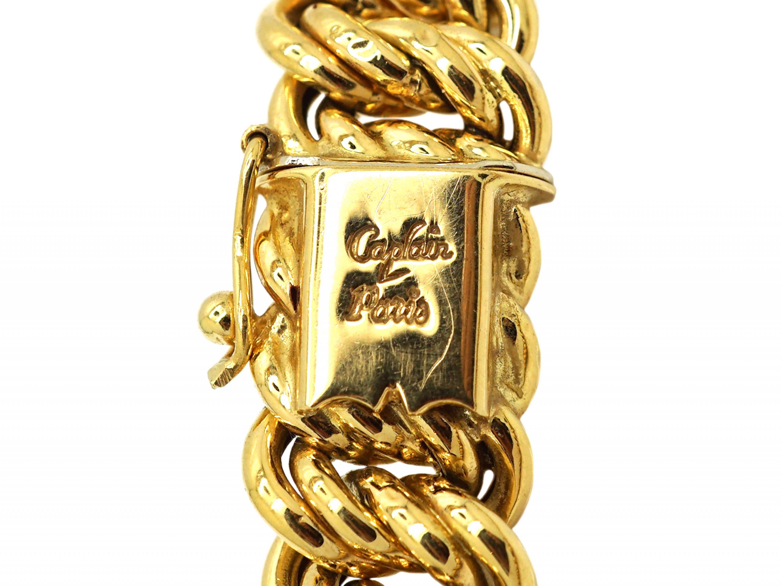 French 18ct Gold Large Curb Design Collar by Caplain, Paris (157W ...