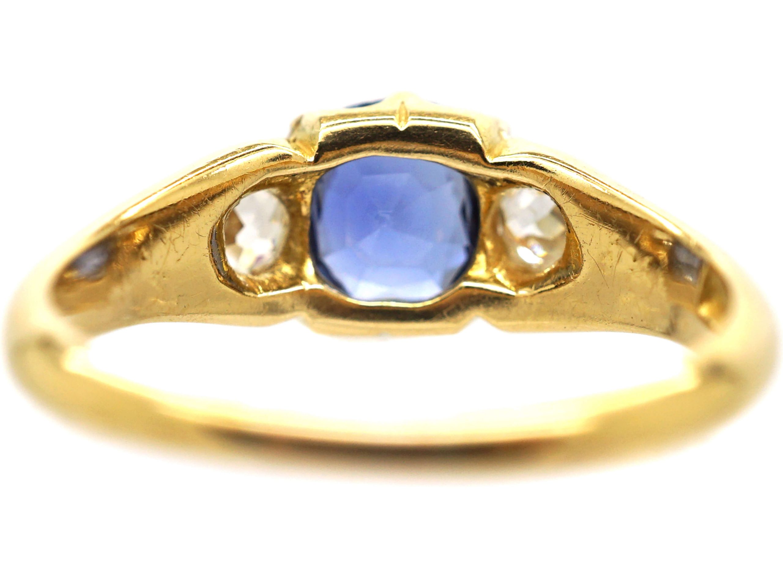 Victorian 18ct Gold, Sapphire & Diamond Three Stone Ring (269W) | The ...