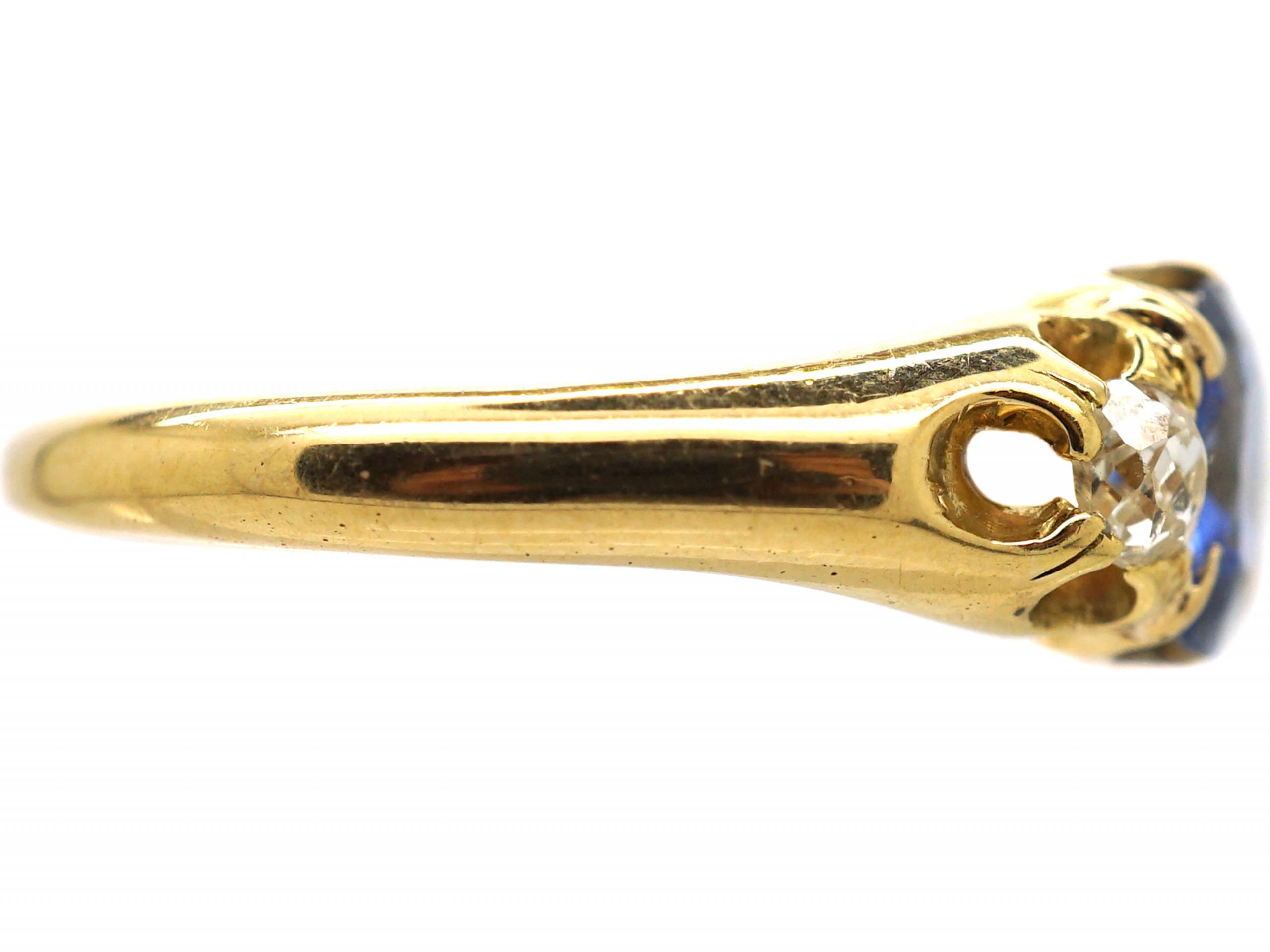 Victorian 18ct Gold, Sapphire & Diamond Three Stone Ring (269W) | The ...