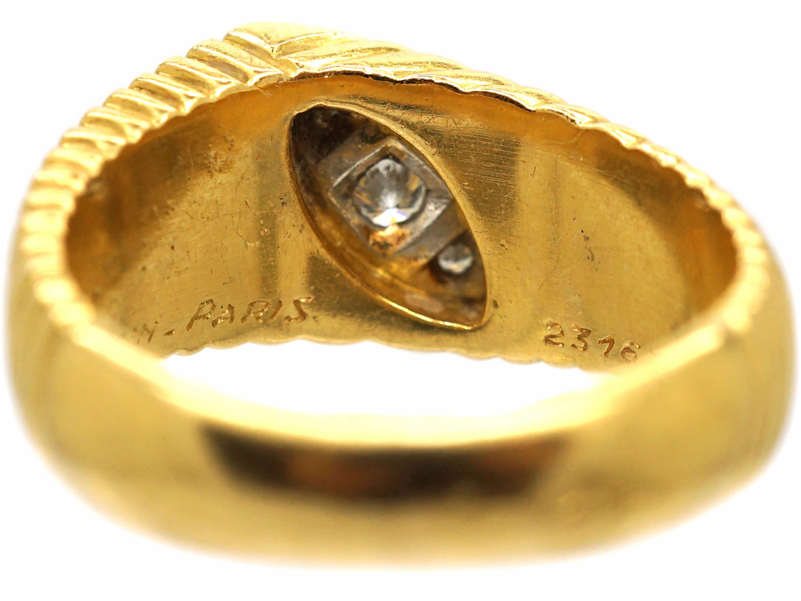 Retro 18ct Gold & Platinum, Diamond Ring by Mauboussin, Paris (286W ...