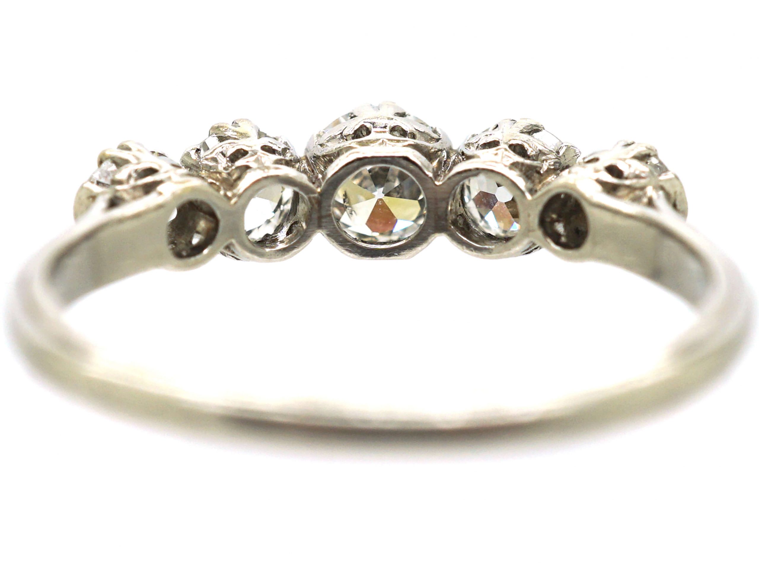 Edwardian Platinum, Five Stone Transition Cut Diamond Ring (267W) | The ...