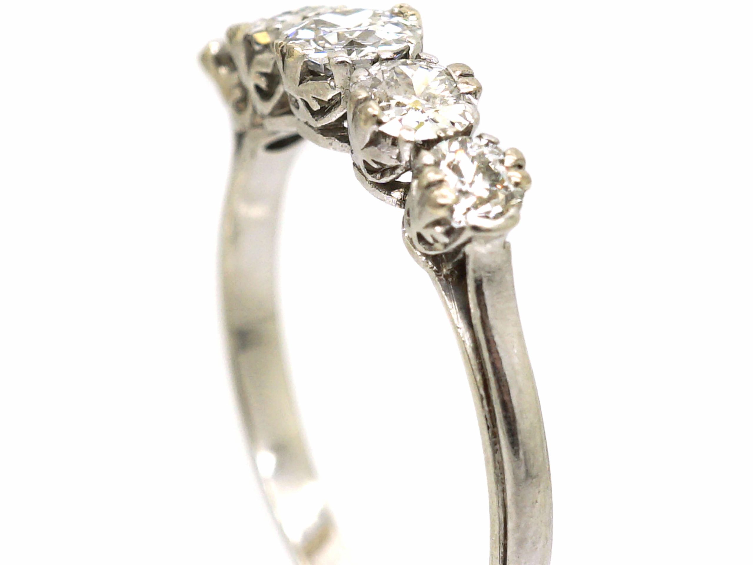 Edwardian Platinum, Five Stone Transition Cut Diamond Ring (267W) | The ...