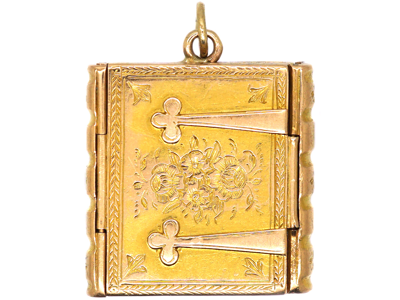 Victorian 18ct Gold Book Locket (490U) | The Antique Jewellery Company